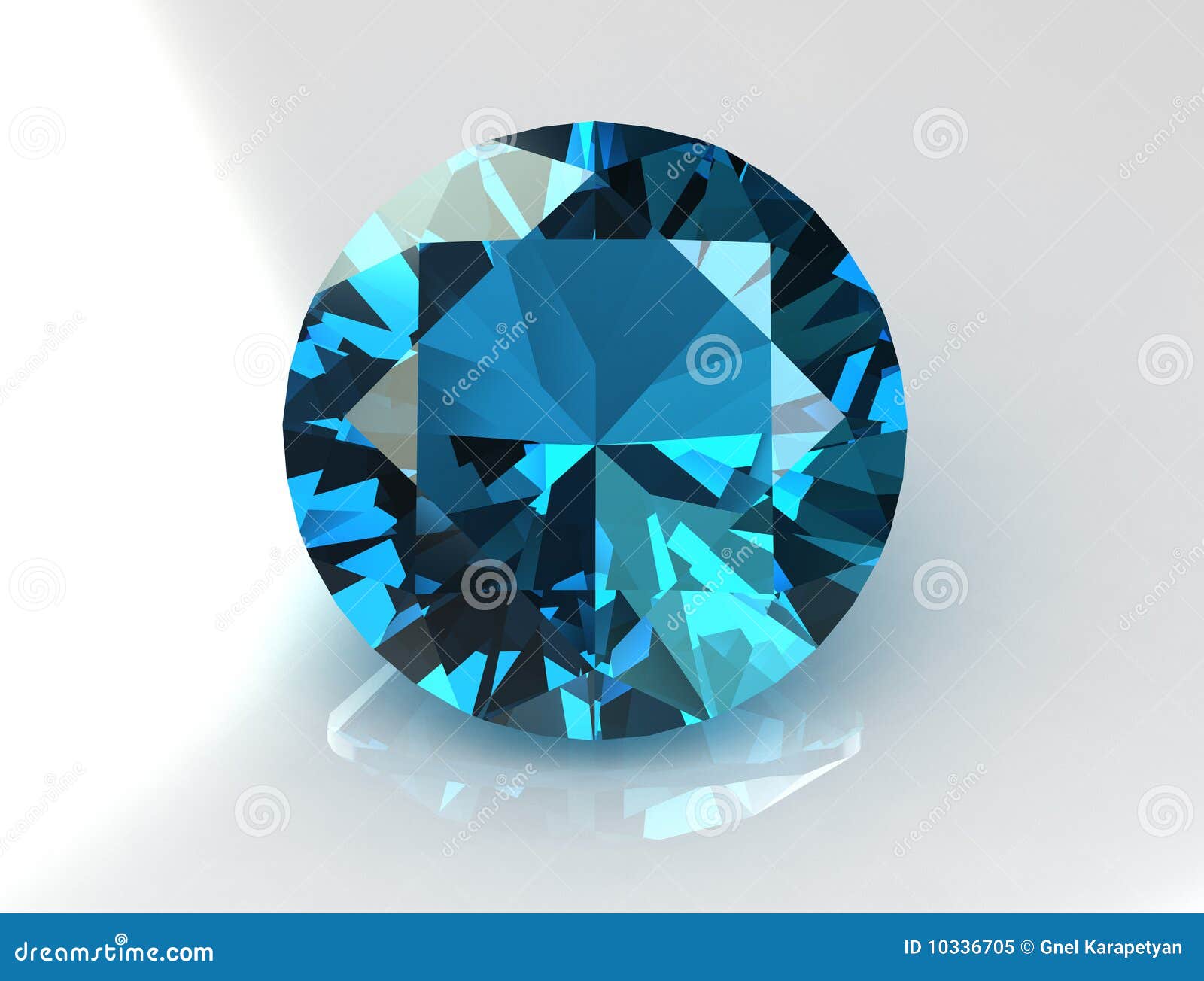 Gemstone azul do Topaz ilustração stock. Ilustração de refinado - 10336705