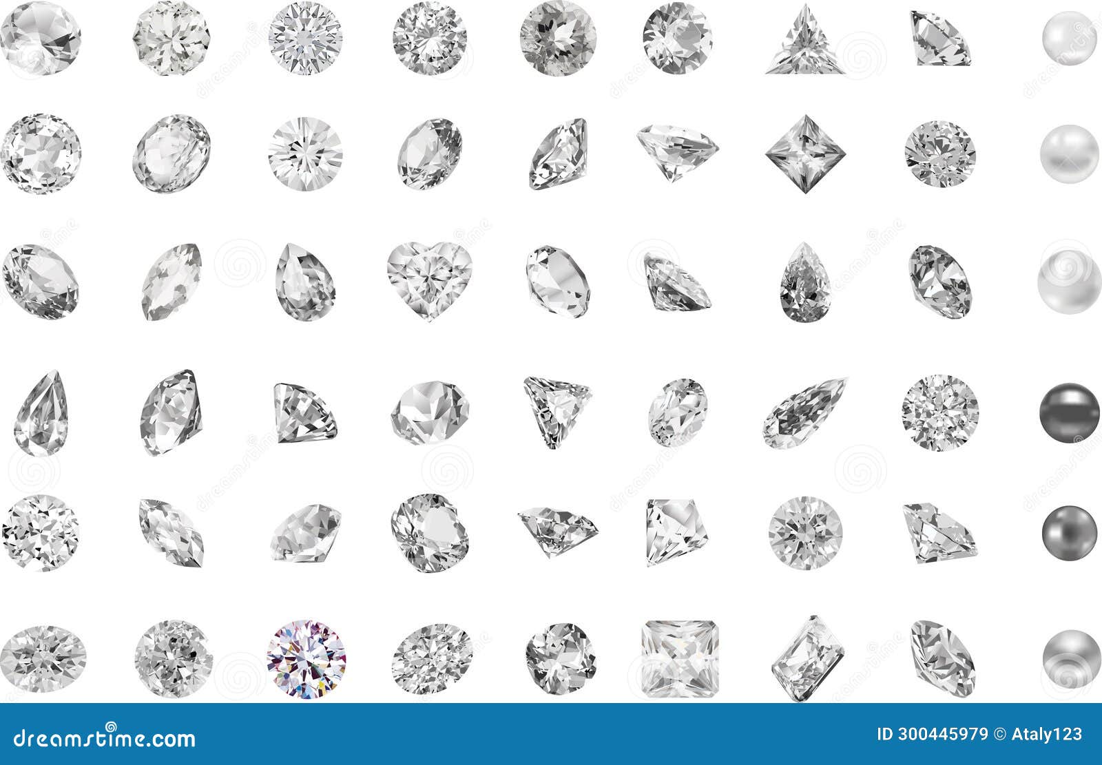 Gemstone ClipArt. ?ollection of Different Shapes Vector Diamonds Stock ...