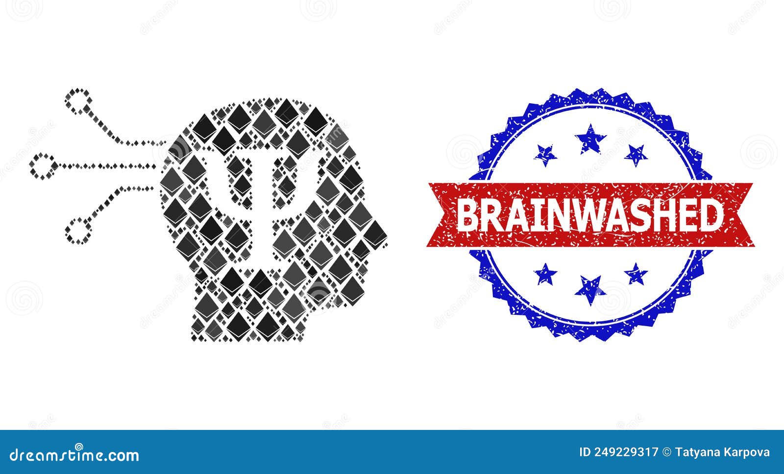 Gemstone Composition Mental Programming Icon and Scratched Bicolor ...