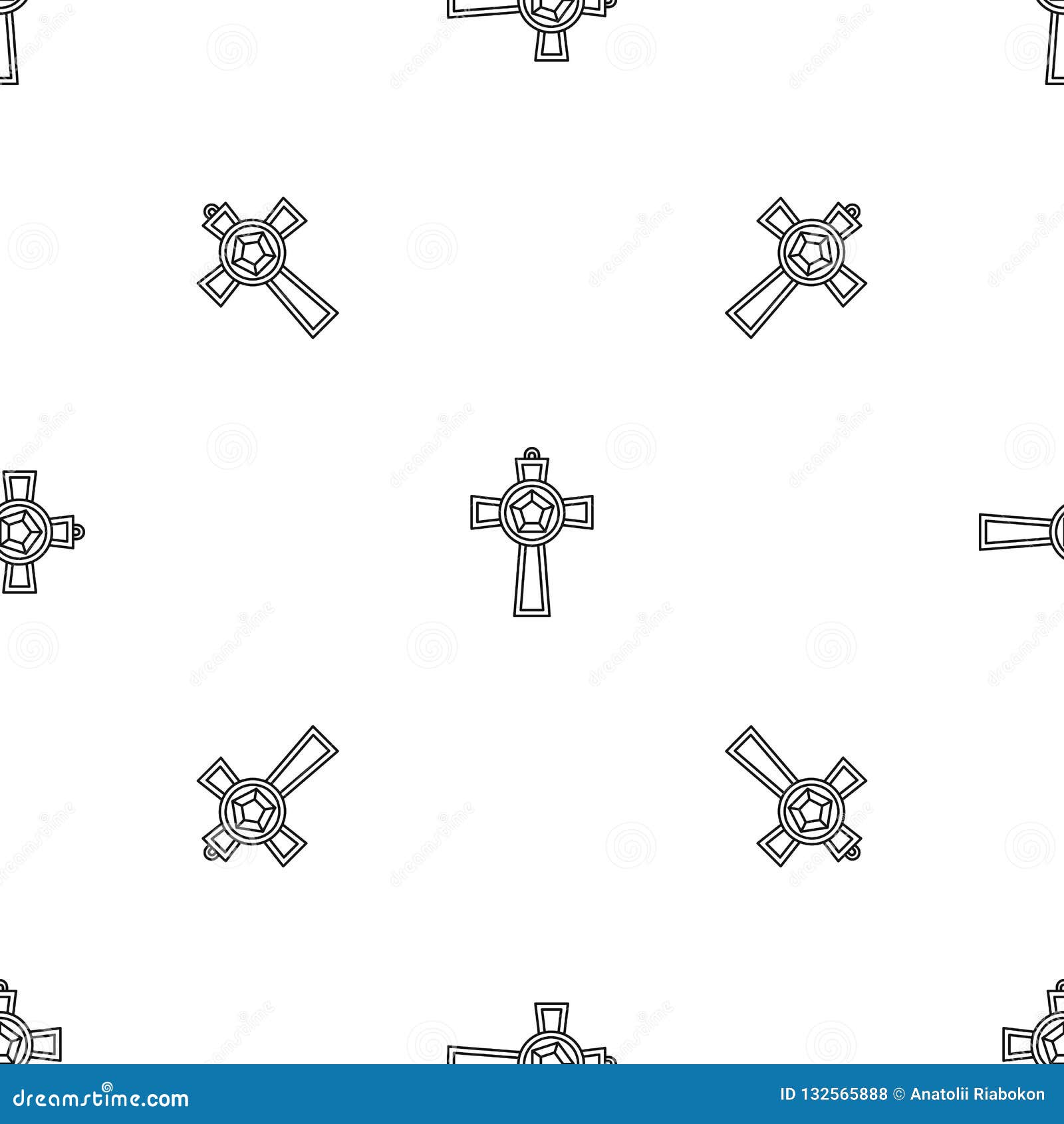 Gemstone Cross Pattern Seamless Vector Stock Vector - Illustration of ...