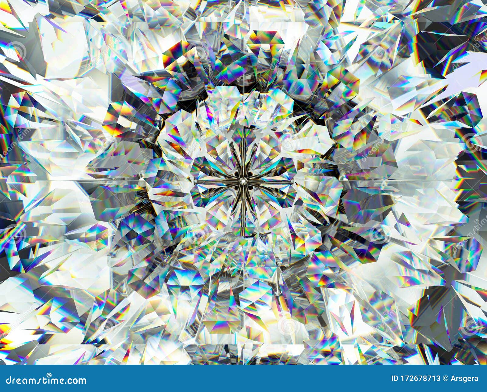 Gemstone or Diamond Texture Closeup and Kaleidoscope Stock Illustration ...
