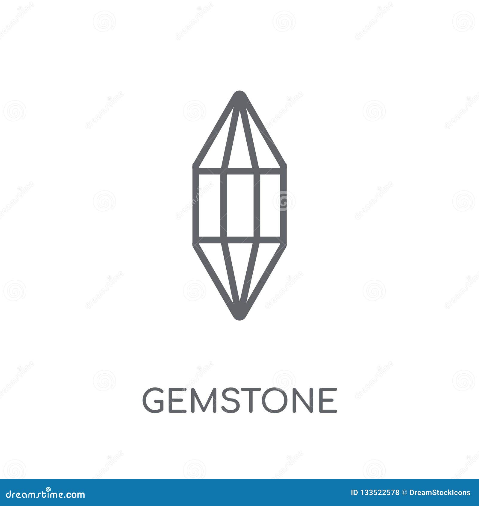 Gemstone Linear Icon. Modern Outline Gemstone Logo Concept on Wh Stock ...