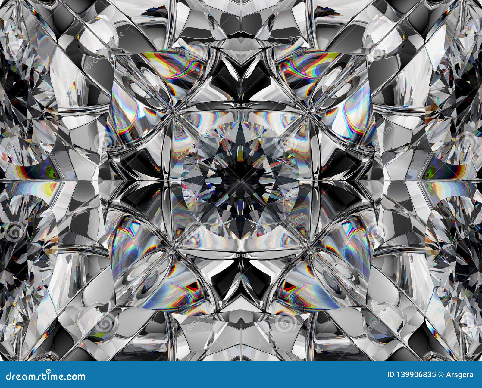 Gemstone Macro Closeup with Kaleidoscope Effect Stock Illustration ...