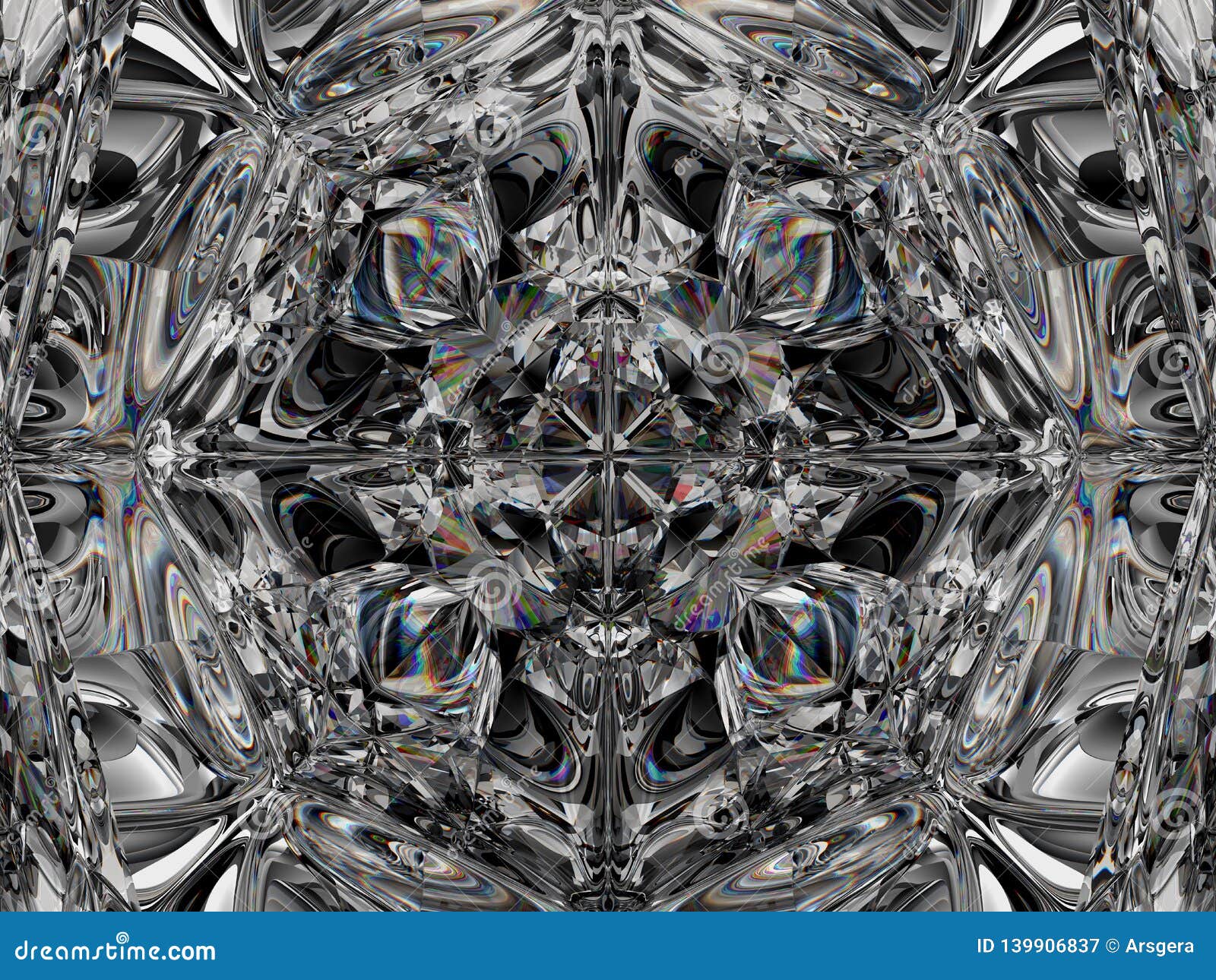 Gemstone Macro Closeup with Kaleidoscope Effect Stock Illustration ...