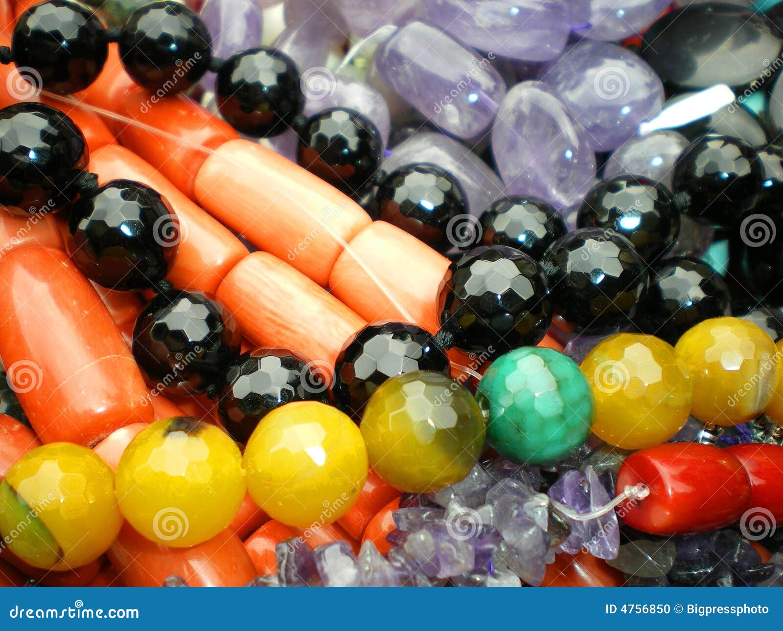 Gemstone Necklaces Colourful Stock Photo - Image of bead, onyx: 4756850