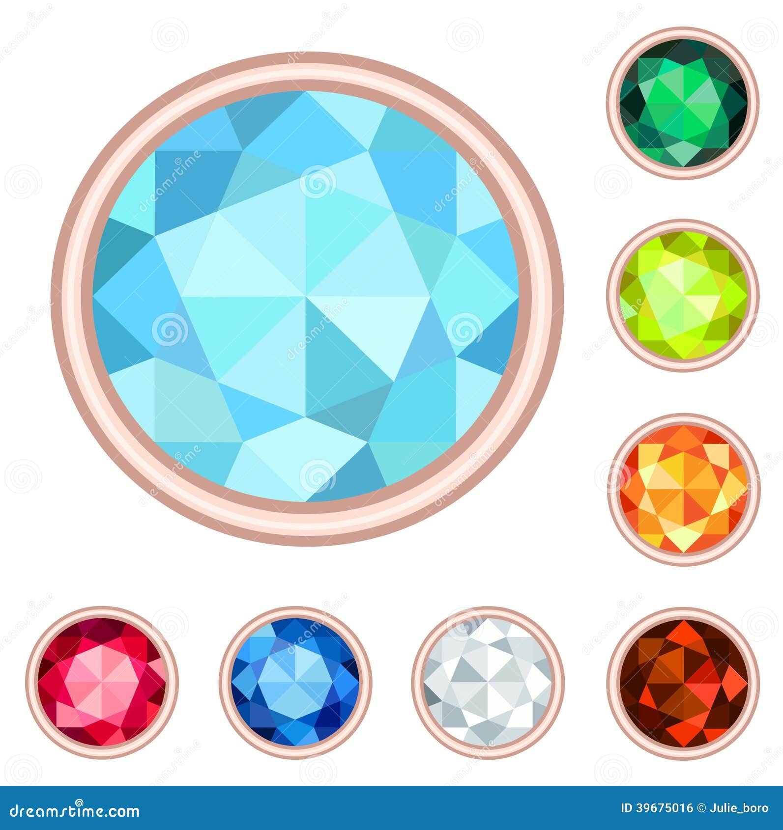 Gemstone set stock vector. Illustration of diamond, bezel - 39675016