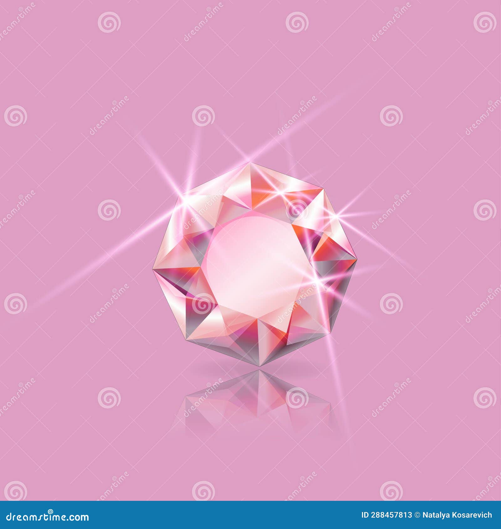 Gemstone with Shadow. Isolated on a Colored Background Stock Vector ...
