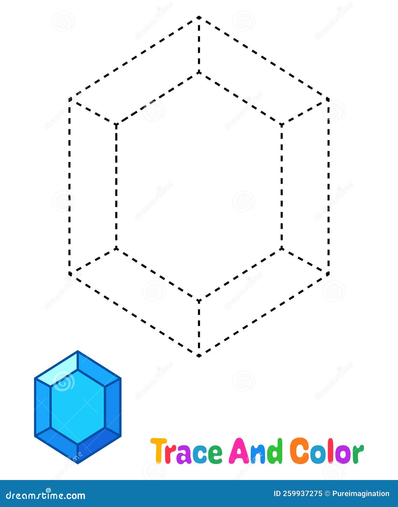 Gemstone Tracing Worksheet for Kids Stock Vector - Illustration of ...