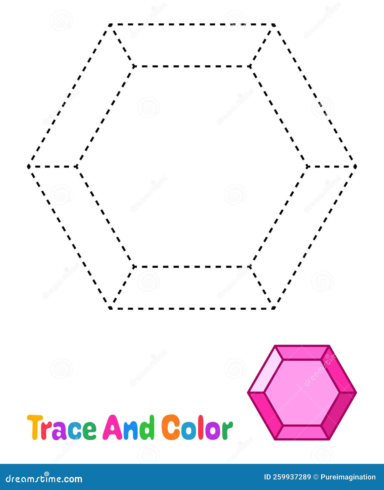 Gemstone Tracing Worksheet for Kids Stock Vector - Illustration of ...