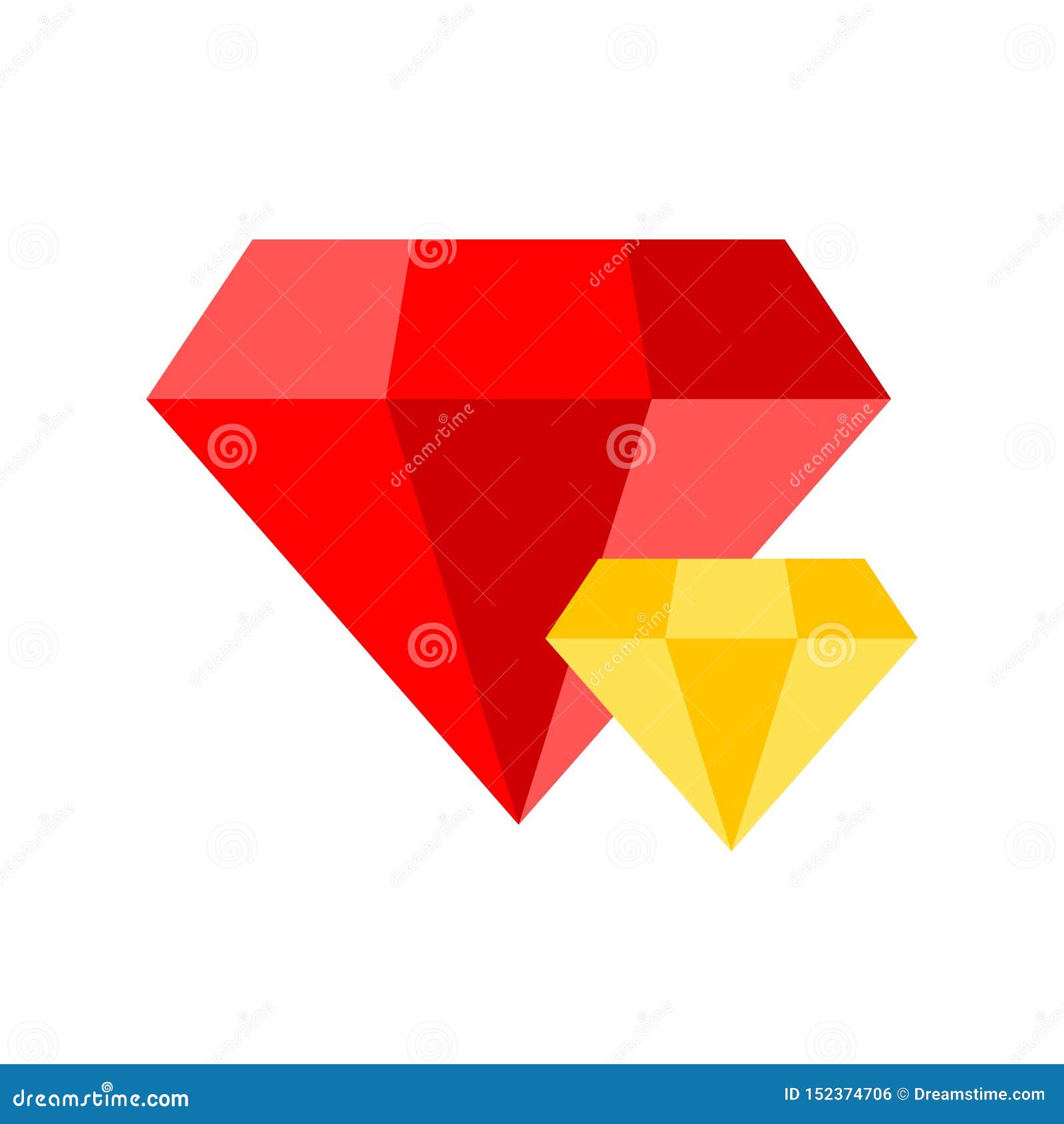 Gemstone Vector Illustration, Isolated Flat Style Icon Stock Vector ...