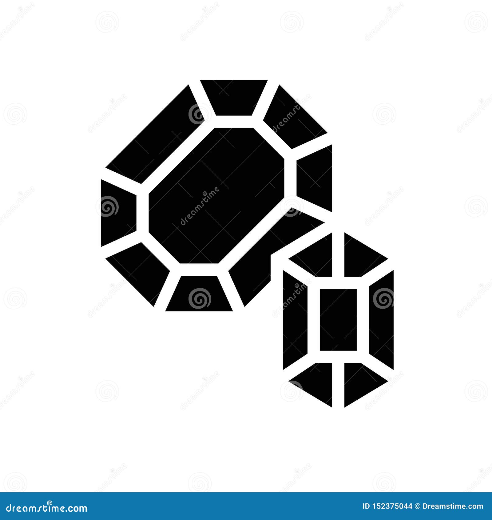 Gemstone Vector Illustration, Isolated Solid Style Icon Stock Vector ...