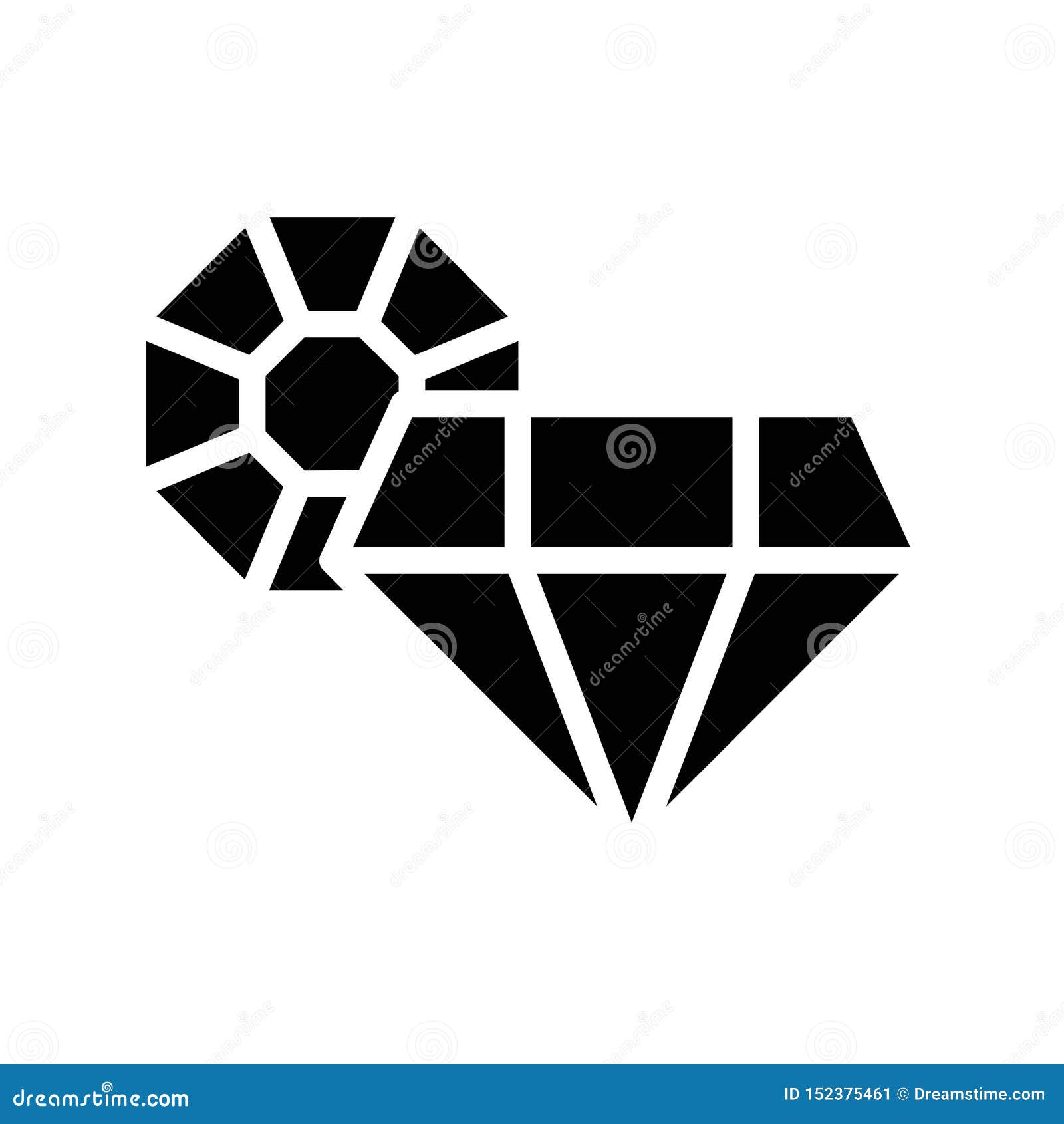 Gemstone Vector Illustration, Isolated Solid Style Icon Stock Vector ...