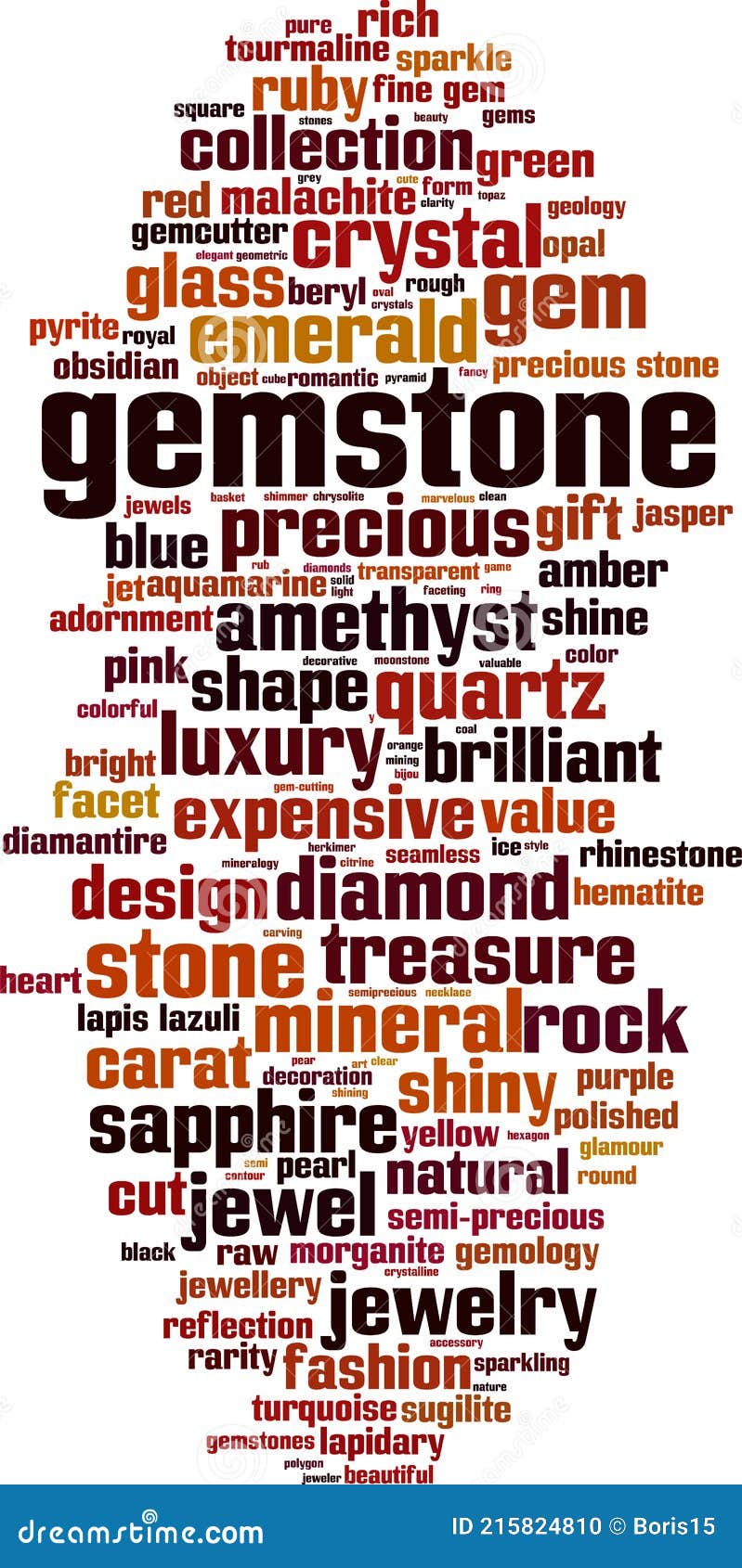 Gemstone word cloud stock vector. Illustration of mineral - 215824810
