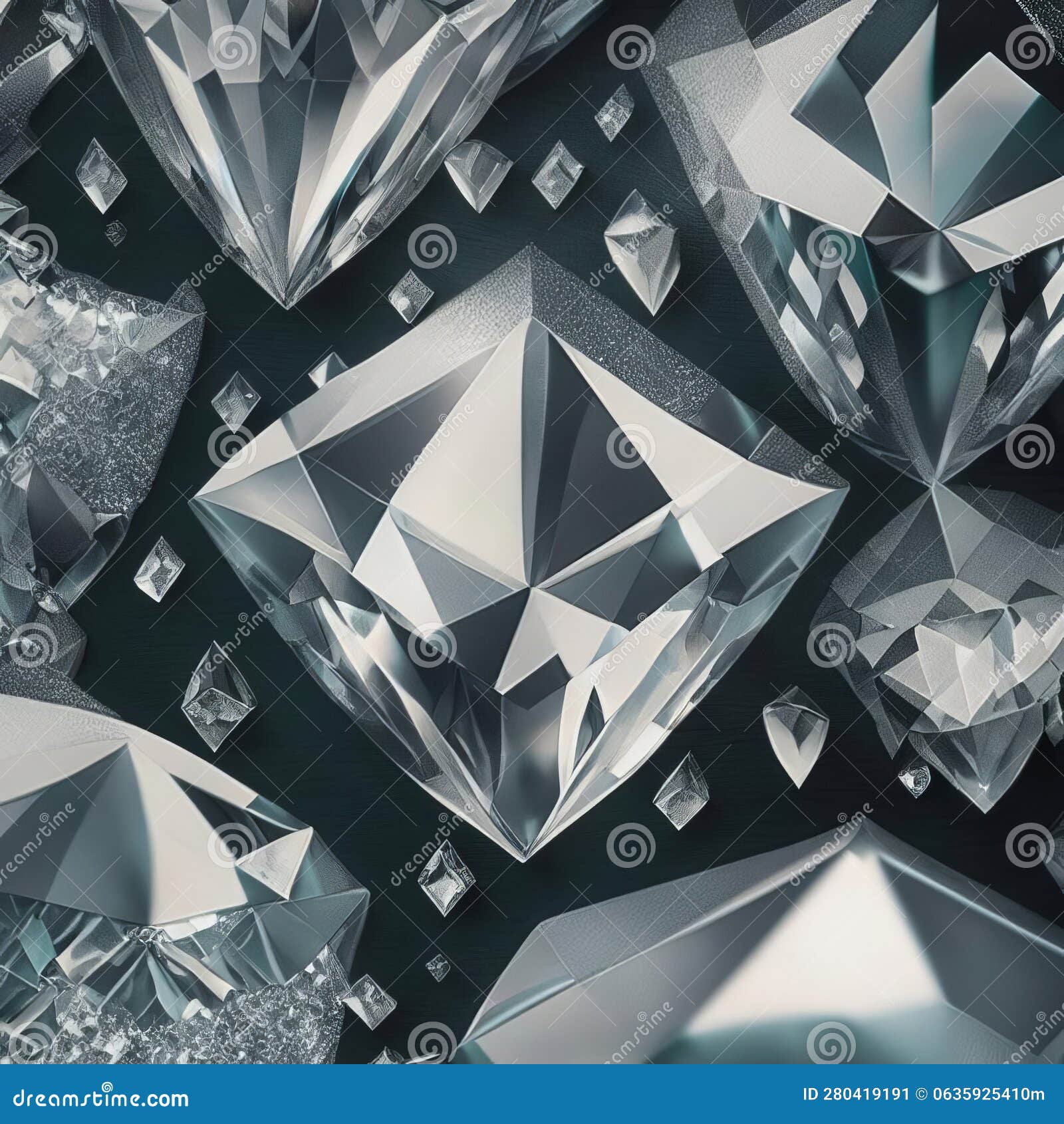 Gemstones Diamonds, Texture on Black Background. Stock Illustration ...