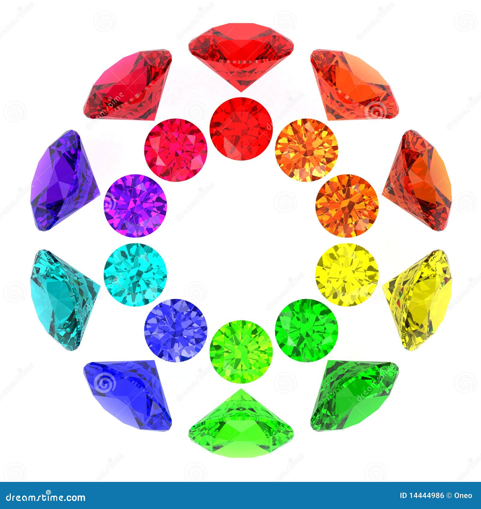 Gemstones Kaleidoscope of Rainbow Colours Stock Illustration ...