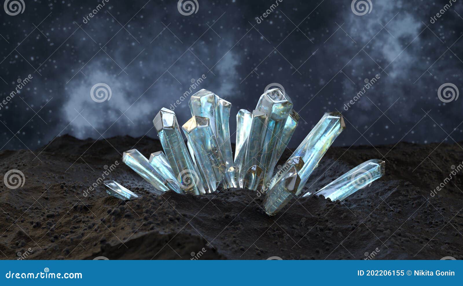 Minerals In Ground Isolated On White Background. Crystals And Colorful ...