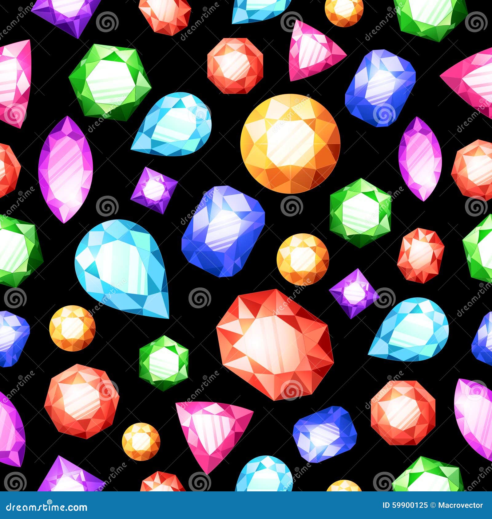 Gemstones Seamless Pattern stock vector. Illustration of abstract ...