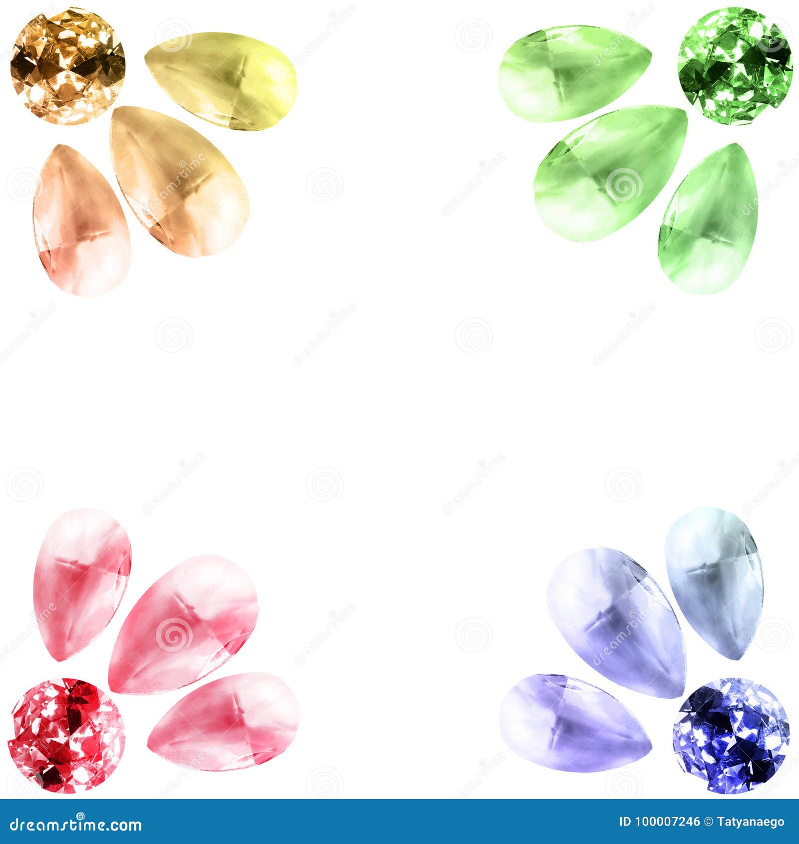 Gemstones on white stock photo. Image of decorations - 100007246