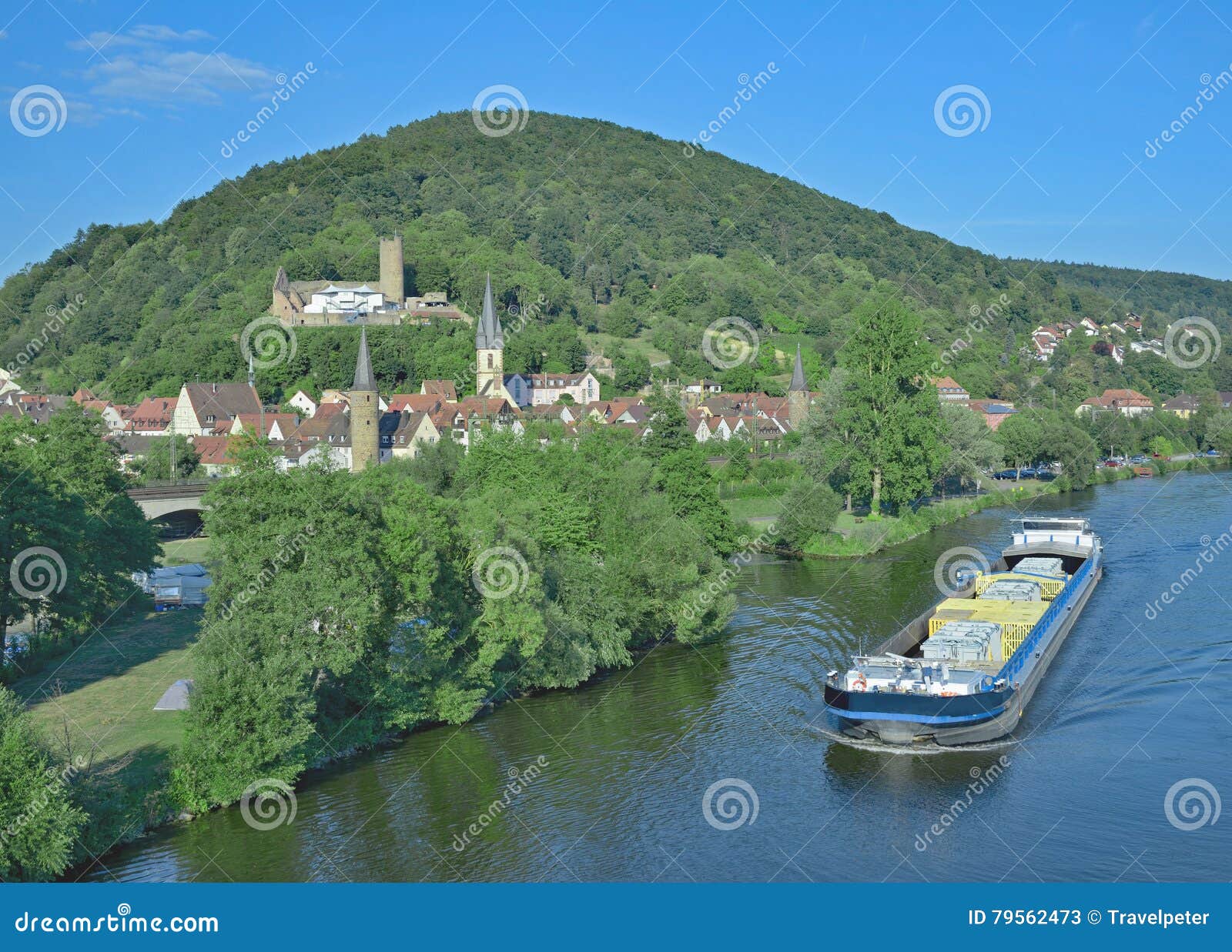 Gemuenden am Main,Spessart,Bavaria,Germany Stock Image - Image of river ...