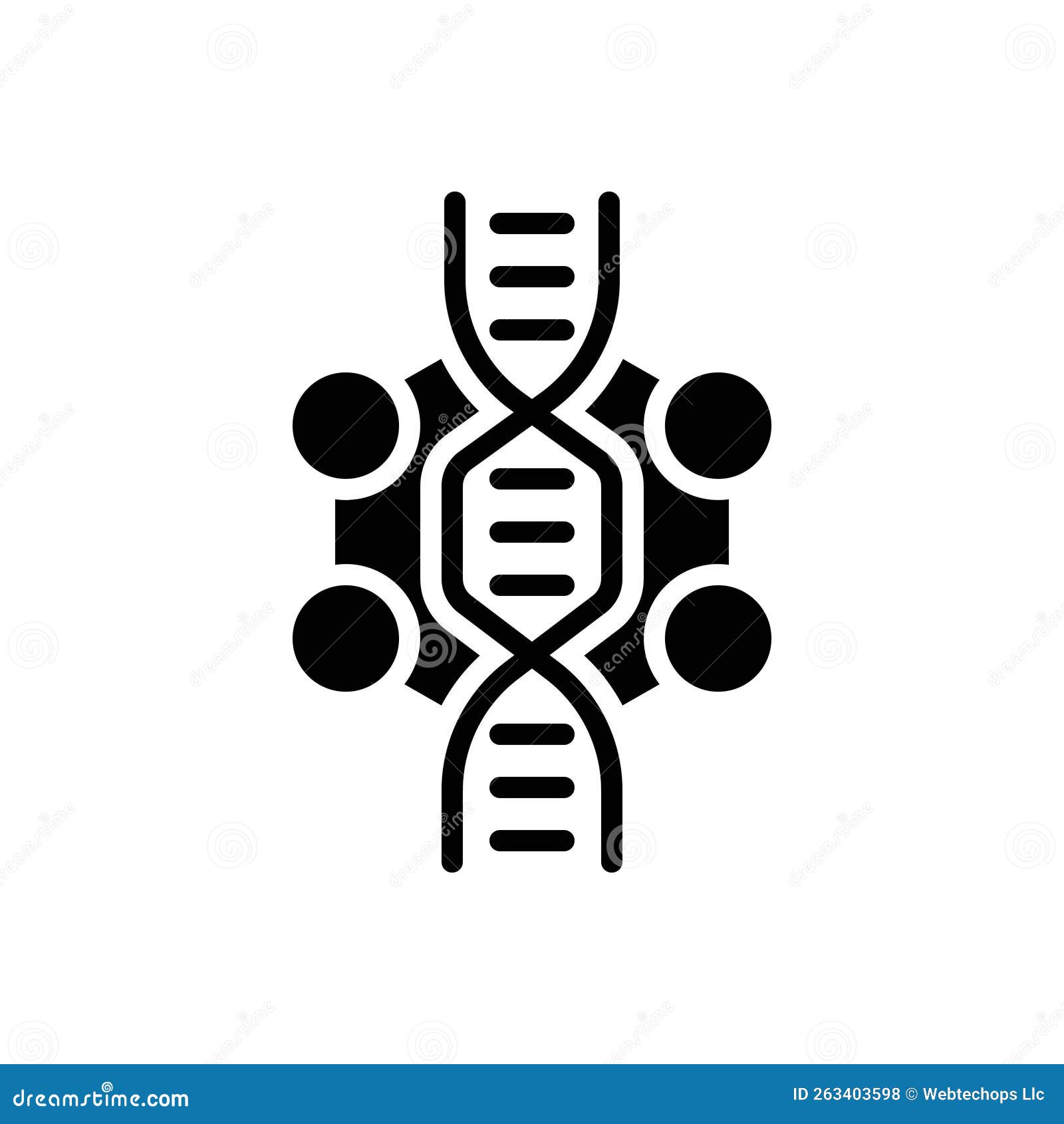 Black Solid Icon for Gen, Spiral and Genetic Stock Vector ...