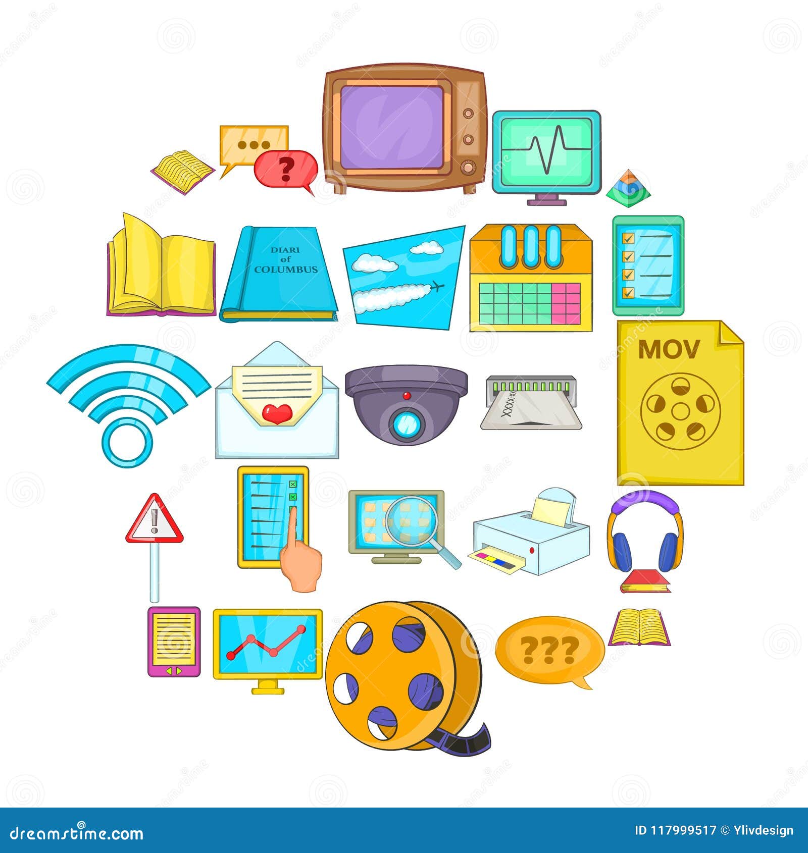 Gen Icons Set, Cartoon Style Stock Vector - Illustration of icons ...