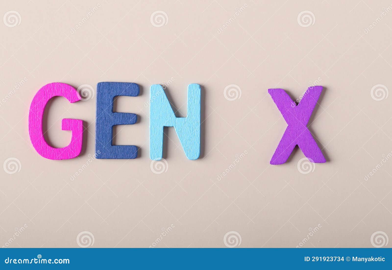 Gen X - Written with Wooden Colour Letters Stock Photo - Image of ...