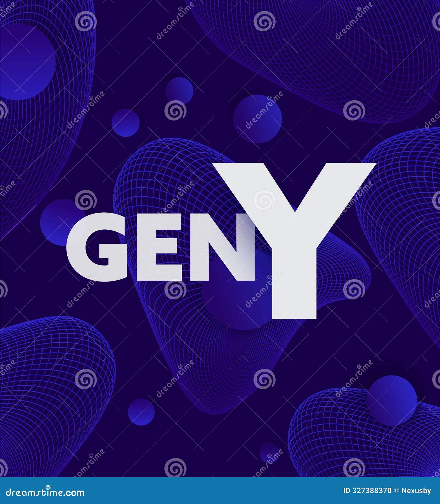 Gen Y Millennials Vector Design on Blue Background Stock Illustration ...