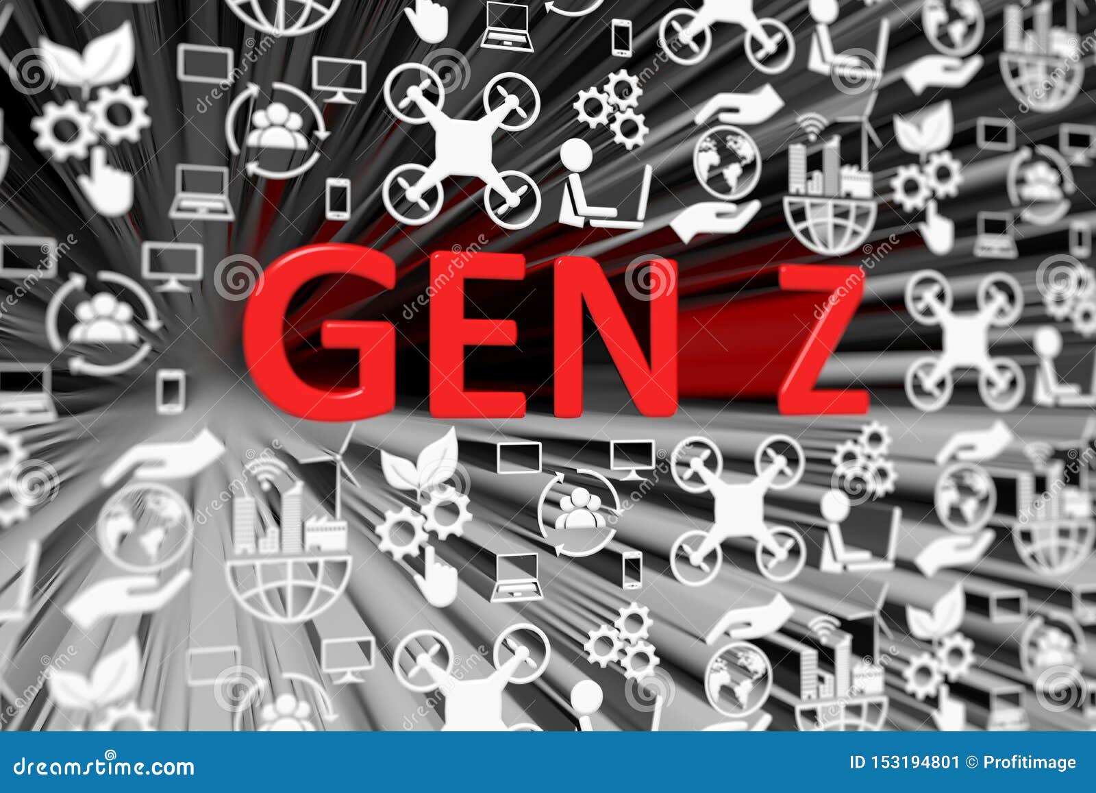GEN Z Concept Blurred Background Stock Illustration - Illustration of ...