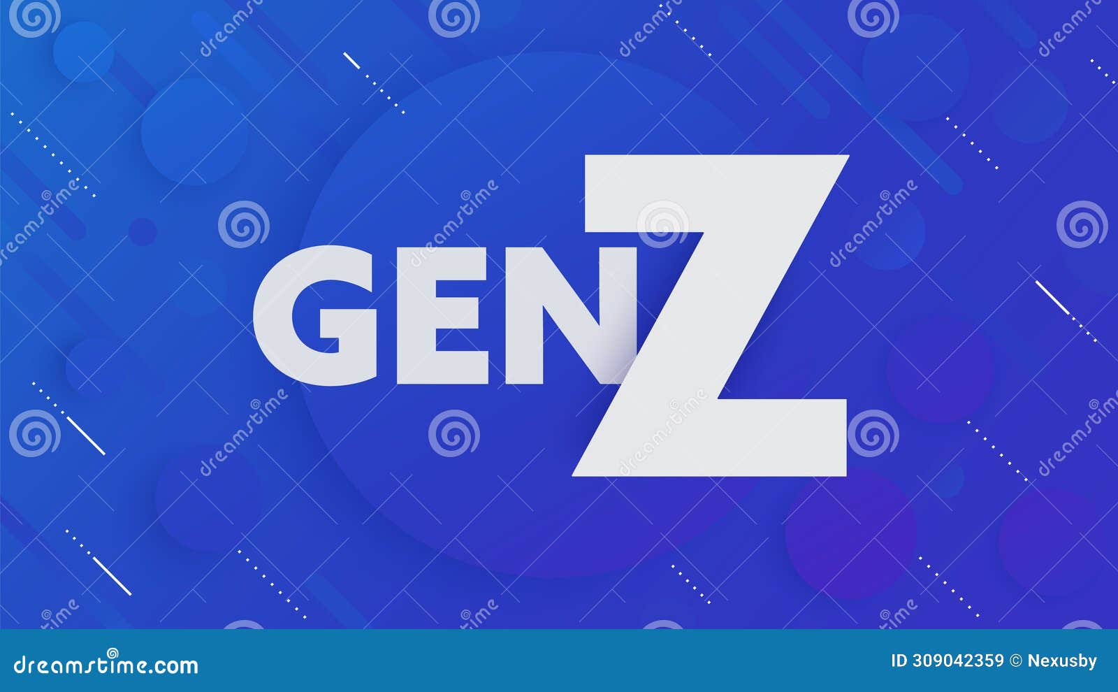Gen Z Vector Design on Abstract Blue Background Stock Illustration ...