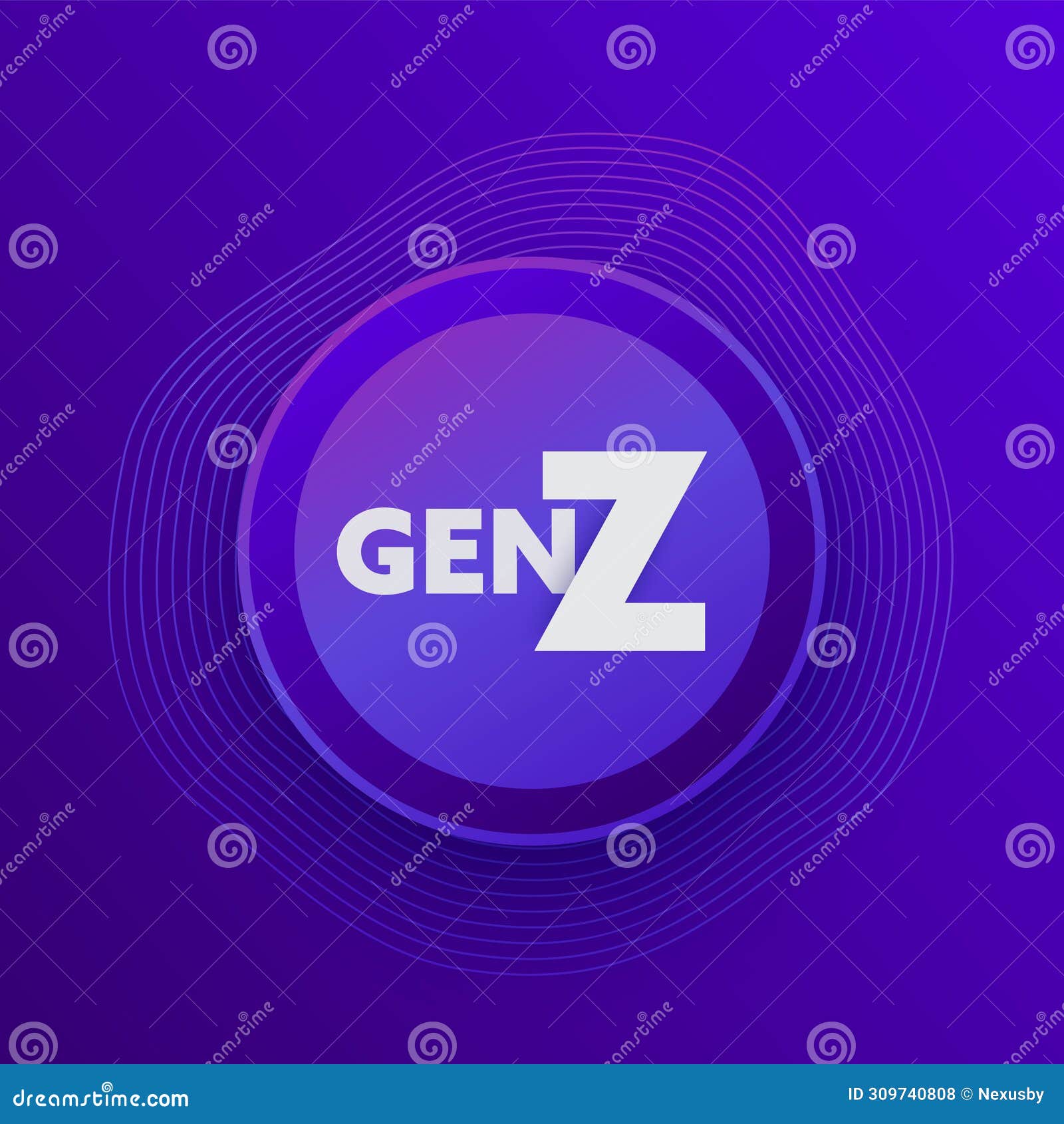 Gen Z Vector Design on Blue Stock Vector - Illustration of genz, card ...
