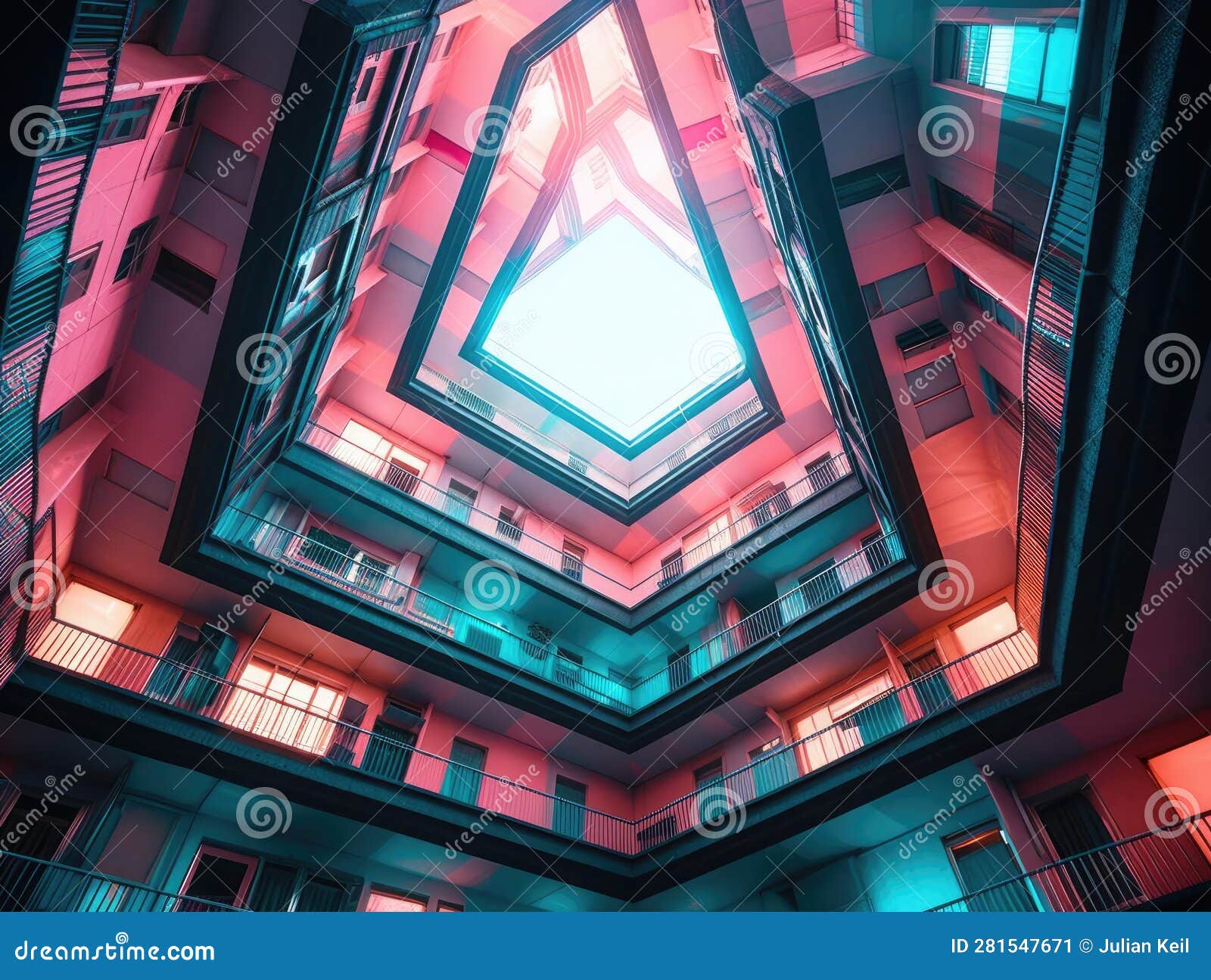 Gen Zs Geometric Architecture with Experimental Style Stock ...