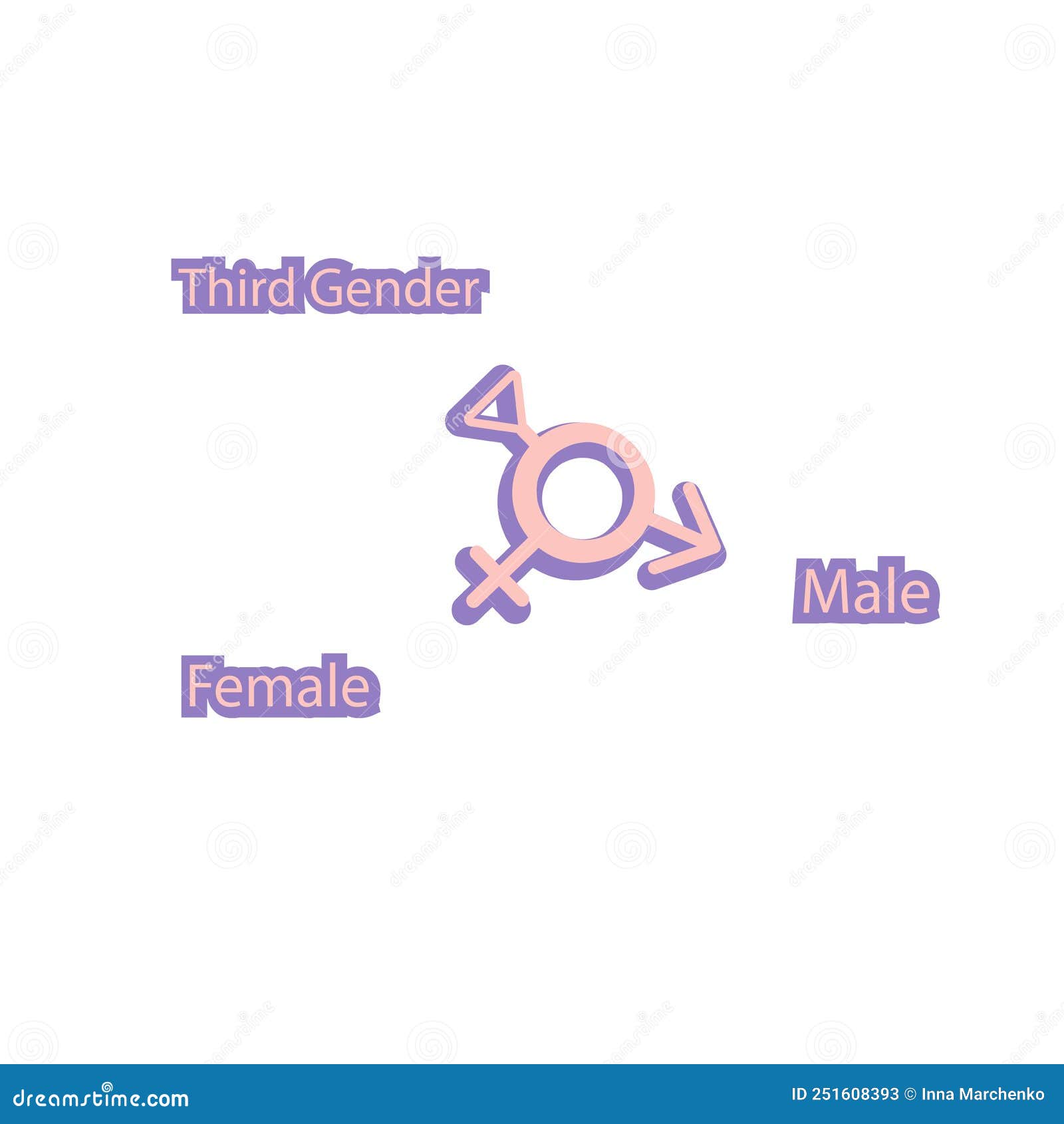 Vector Illustration Set Of Gender Symbols Male Female And Third Sex