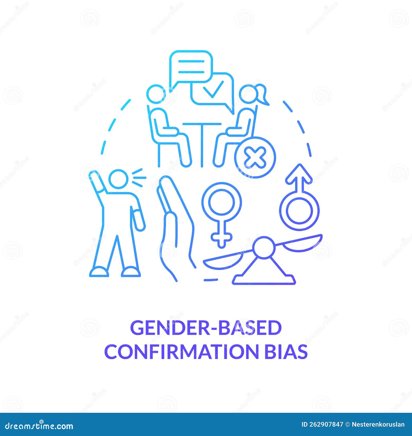 Gender-based Confirmation Bias Blue Gradient Concept Icon Stock Vector ... Gender-based Confirmation Bias Blue Gradient Concept Icon Stock Vector ...