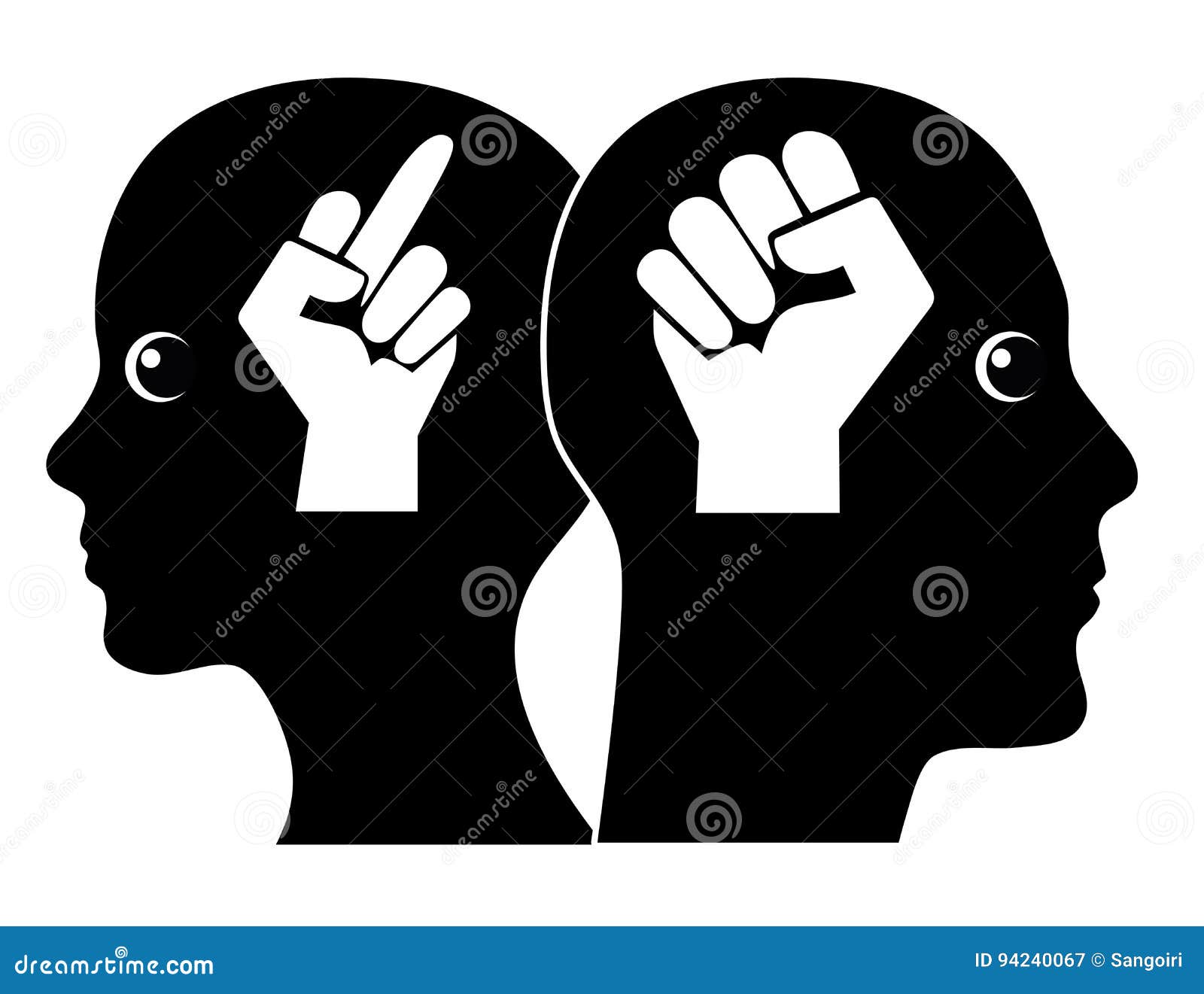 Gender Difference in Aggressions Stock Illustration - Illustration of ...