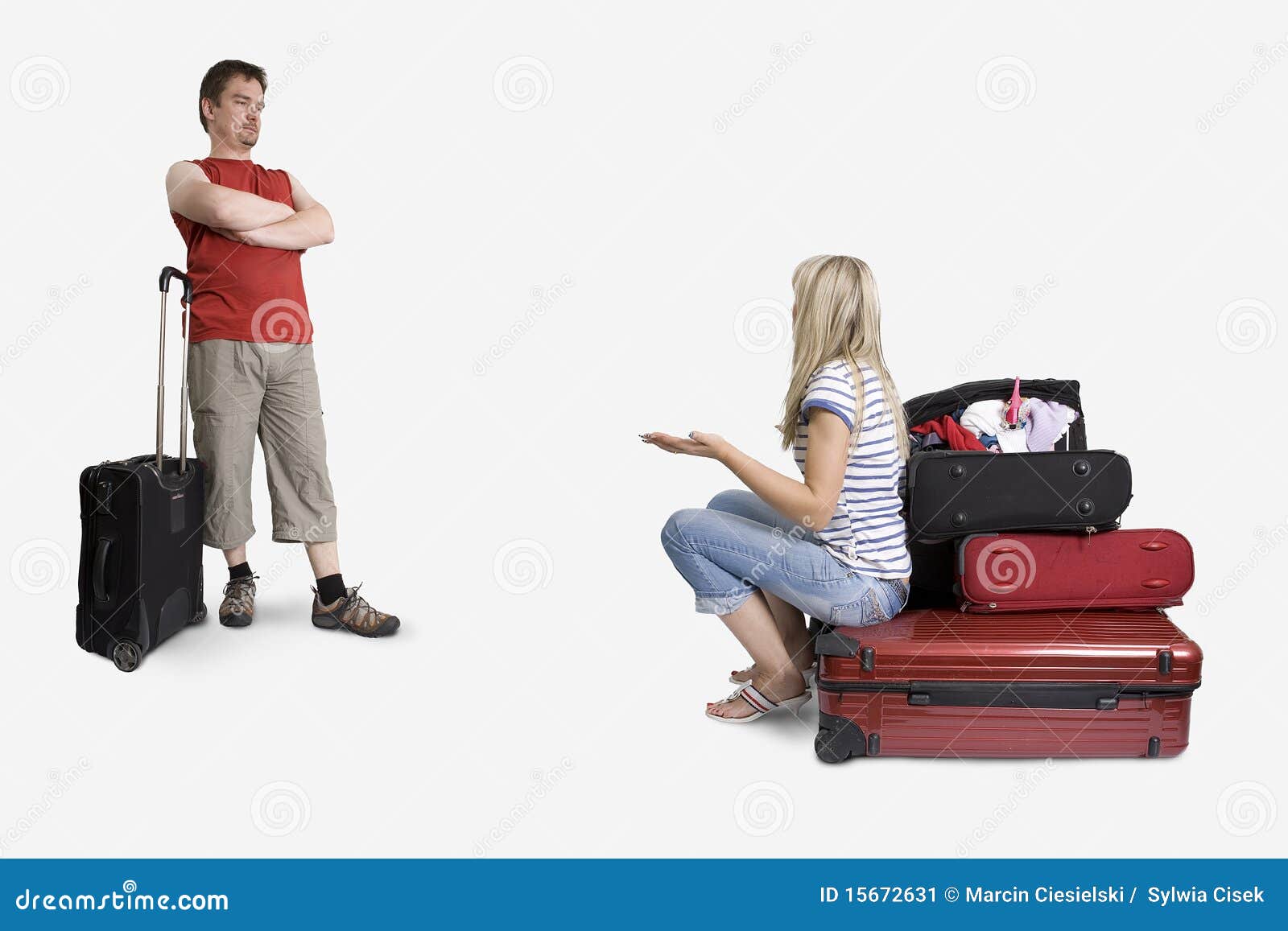 Gender Differences in Packing Stock Image - Image of suitcase, pack ...