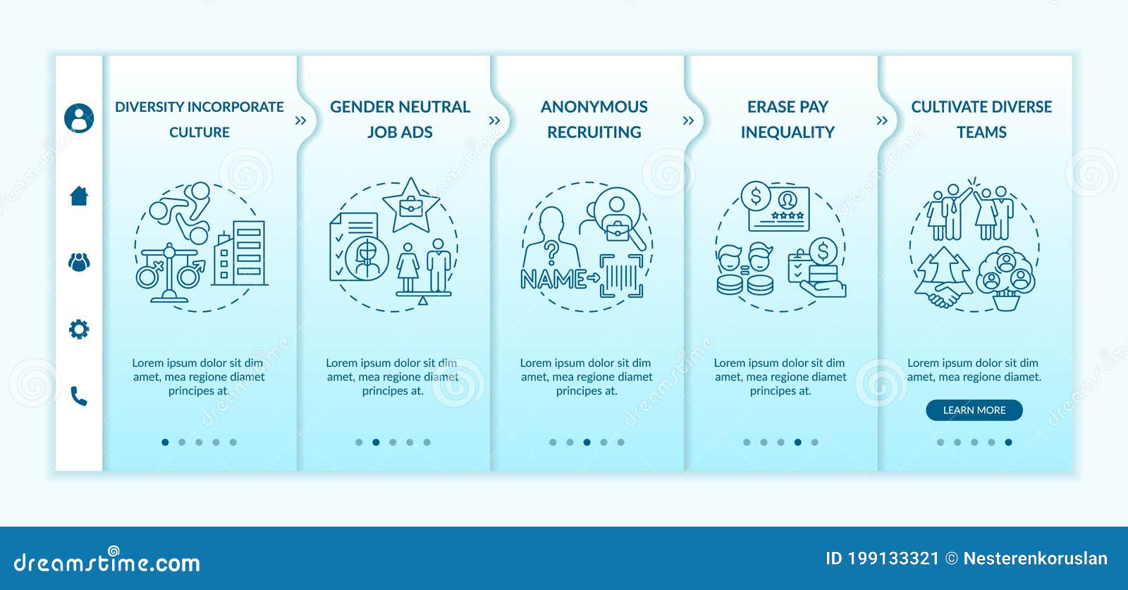 Gender Diversity Implementation Tips Onboarding Vector Template Stock ...