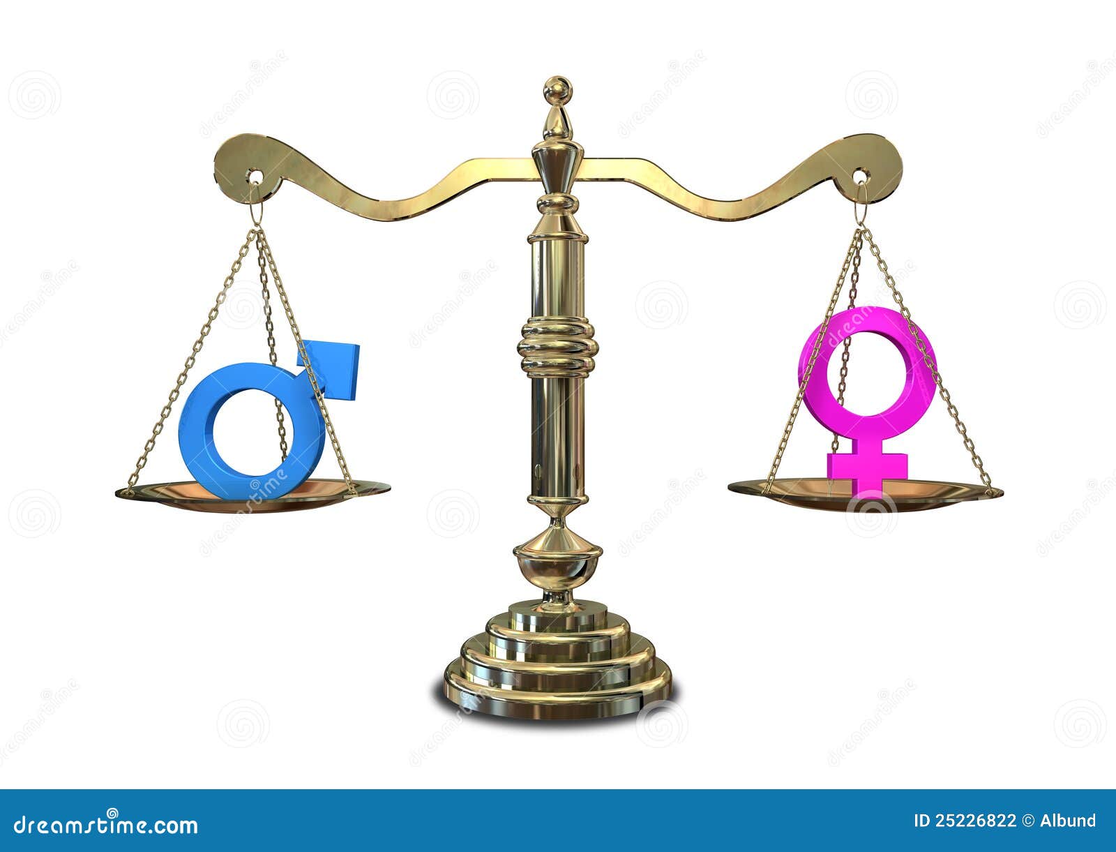 Gender Equality Balancing Scale Stock Illustration - Illustration of ...
