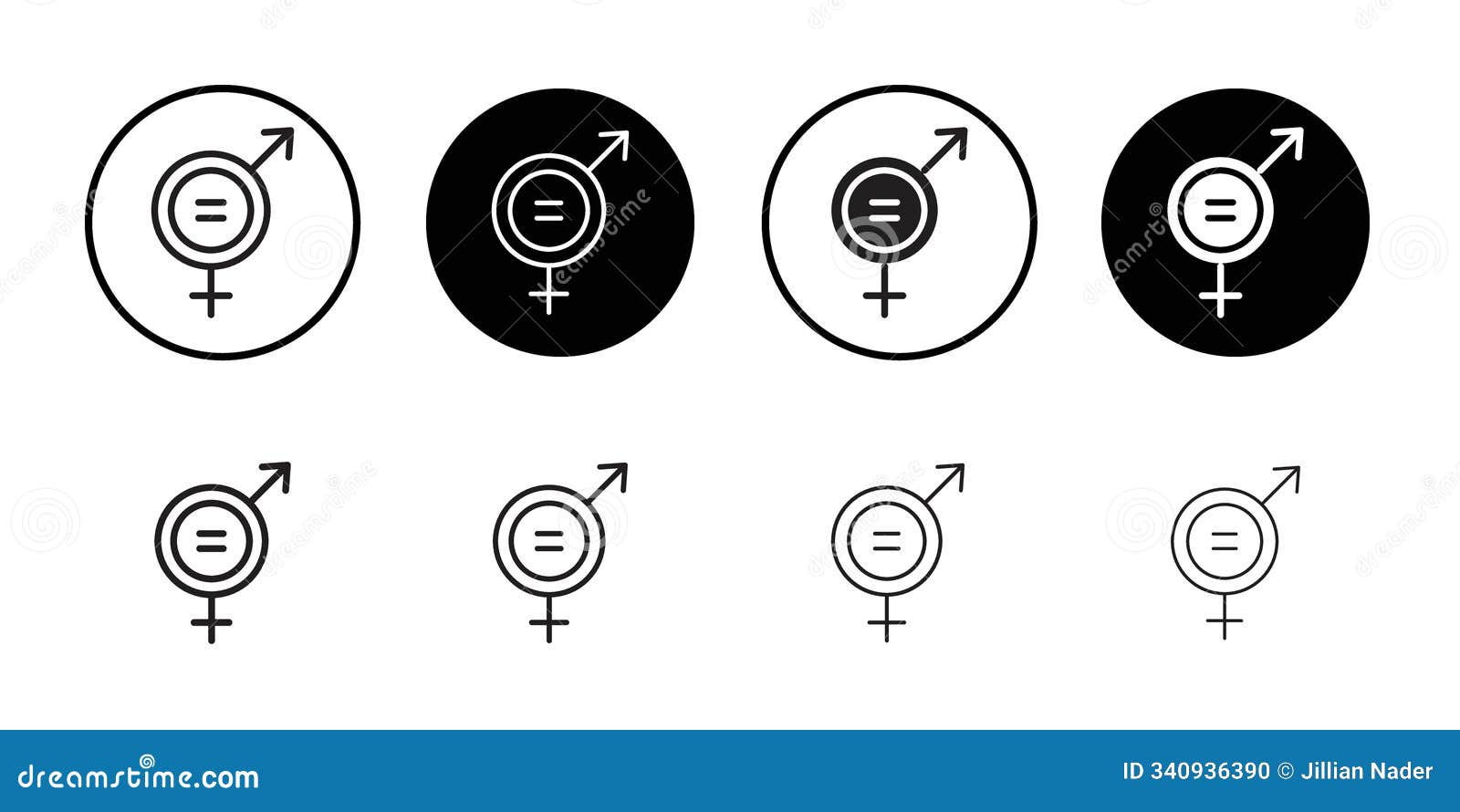Gender Equality Icon Isolated Flat Vector in Outline Stock Vector ...