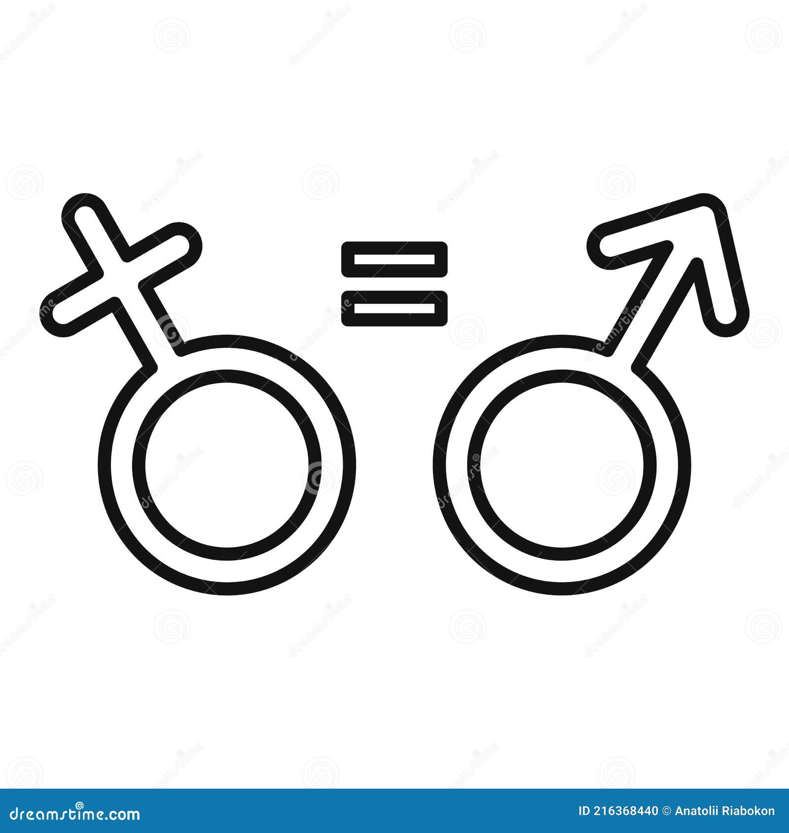Gender Equality Icon, Outline Style Stock Vector - Illustration of business, outline: 216368440