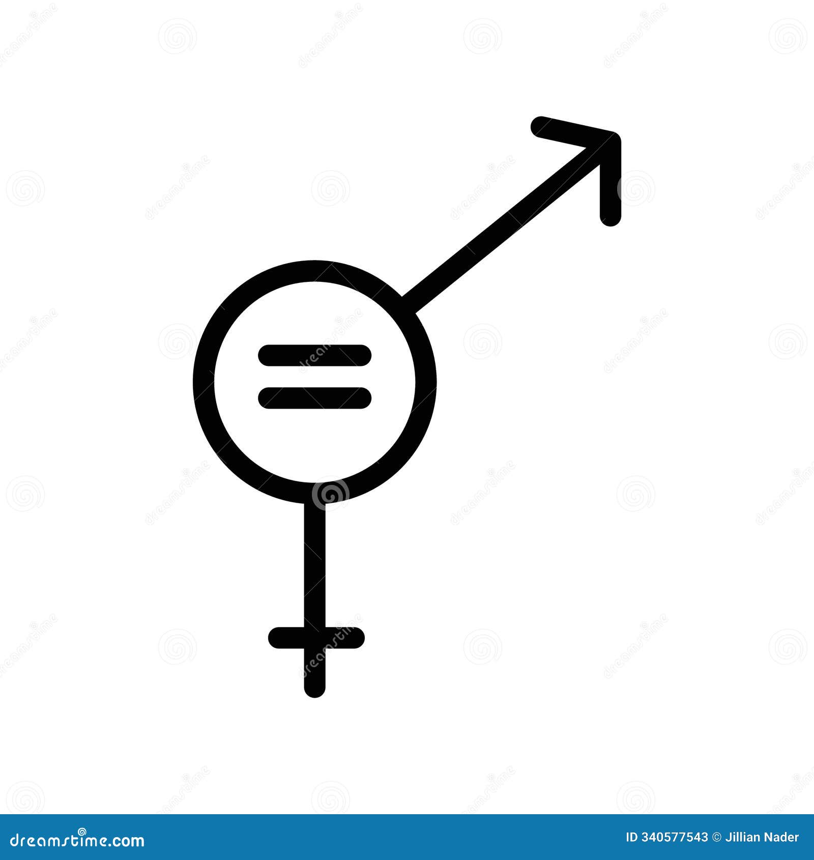 Gender Equality Icon Thin Line Art Isolated Stock Vector - Illustration ...