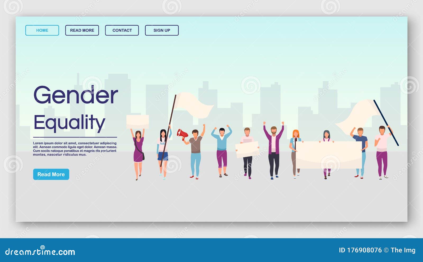 Gender Equality Landing Page Vector Template Stock Vector ...