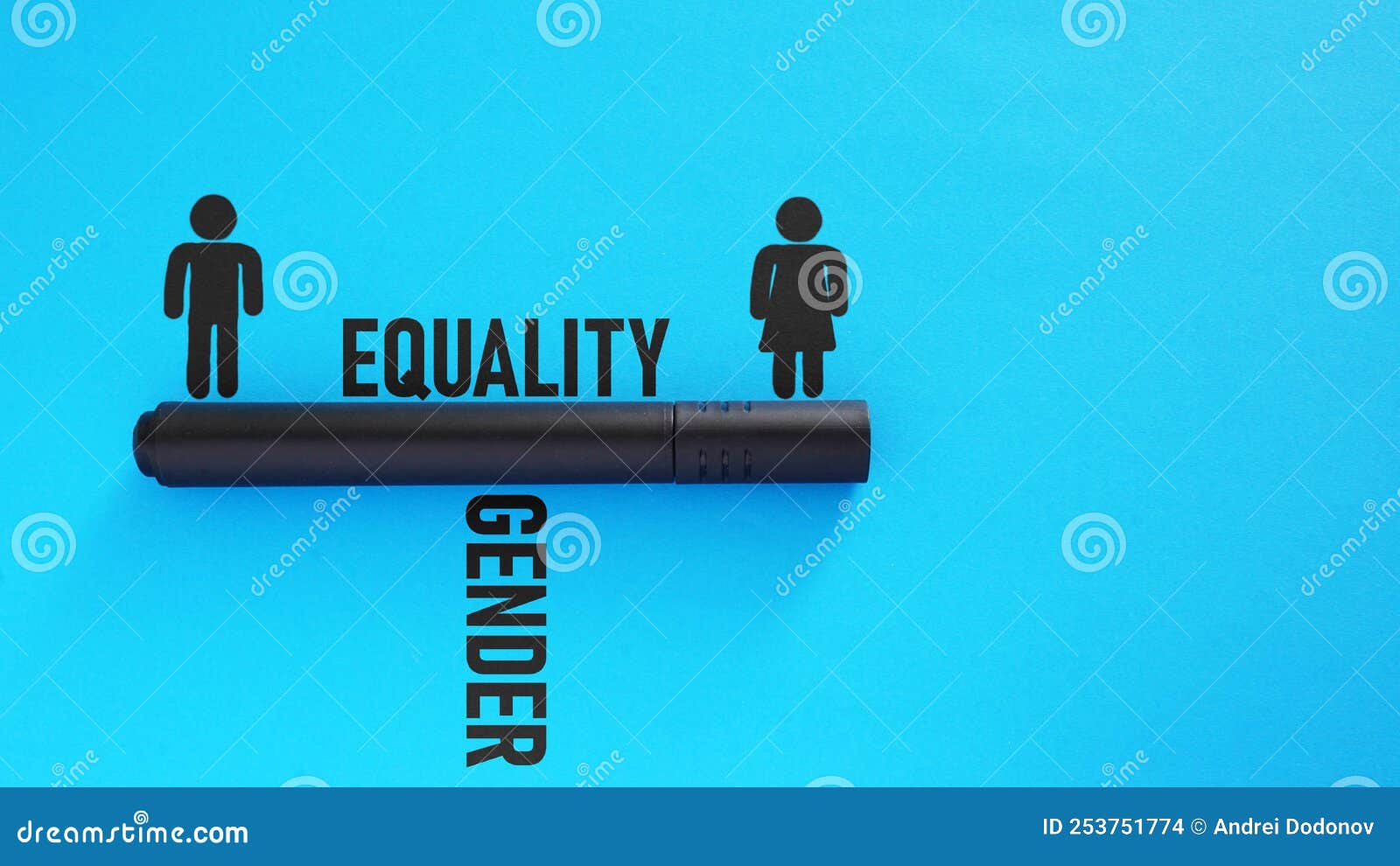 Gender Equality is Shown Using the Text Stock Photo - Image of ...