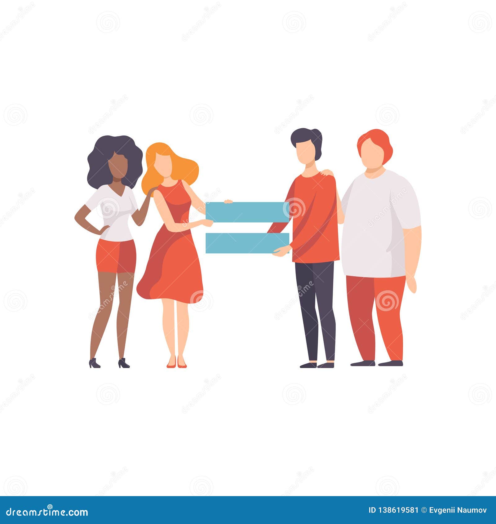 Gender Equality In Society Equal Rights Of People Vector Illustration