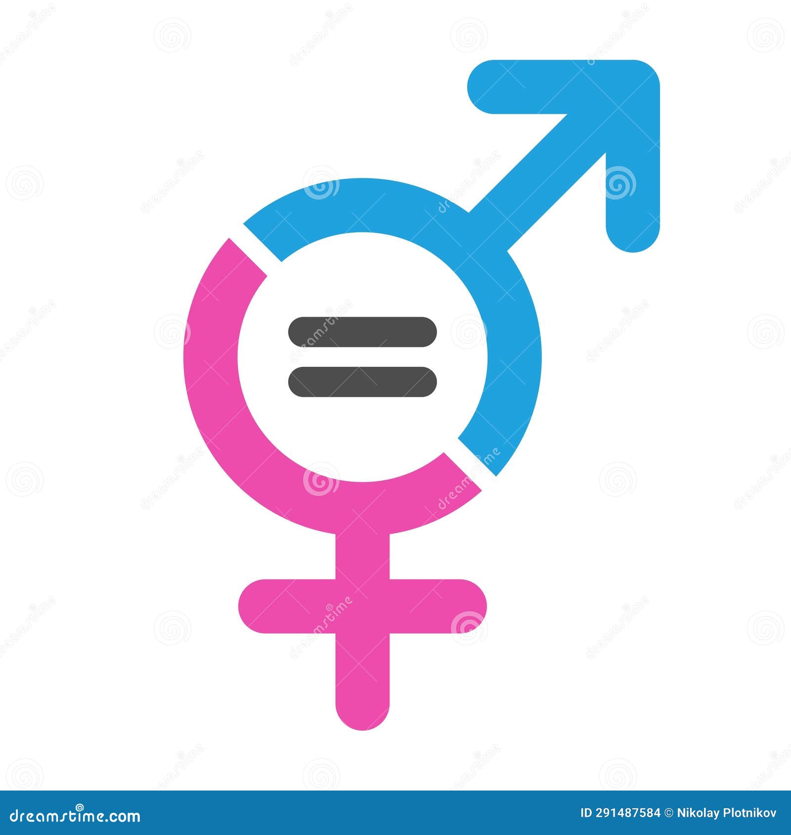 Gender Equality Symbol Isolated On White Background Men And Women