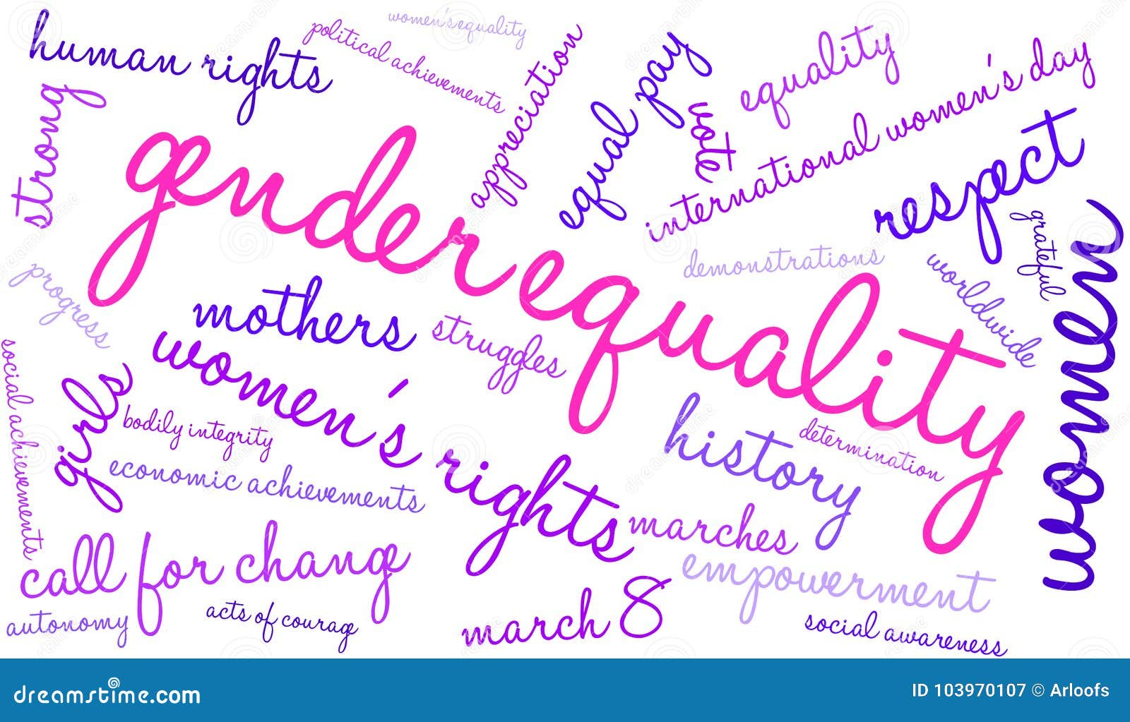 Gender Equality Word Cloud stock illustration. Illustration of march ...