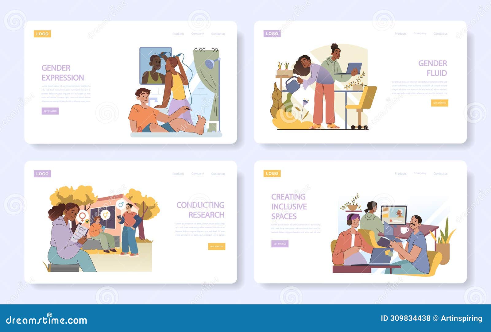 Gender Evolution set. stock vector. Illustration of dialogue - 309834438