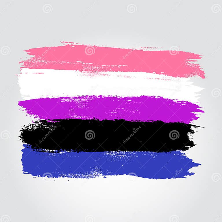 Gender Fluidity Pride Flag in a Form of Brush Stroke Stock Vector ...