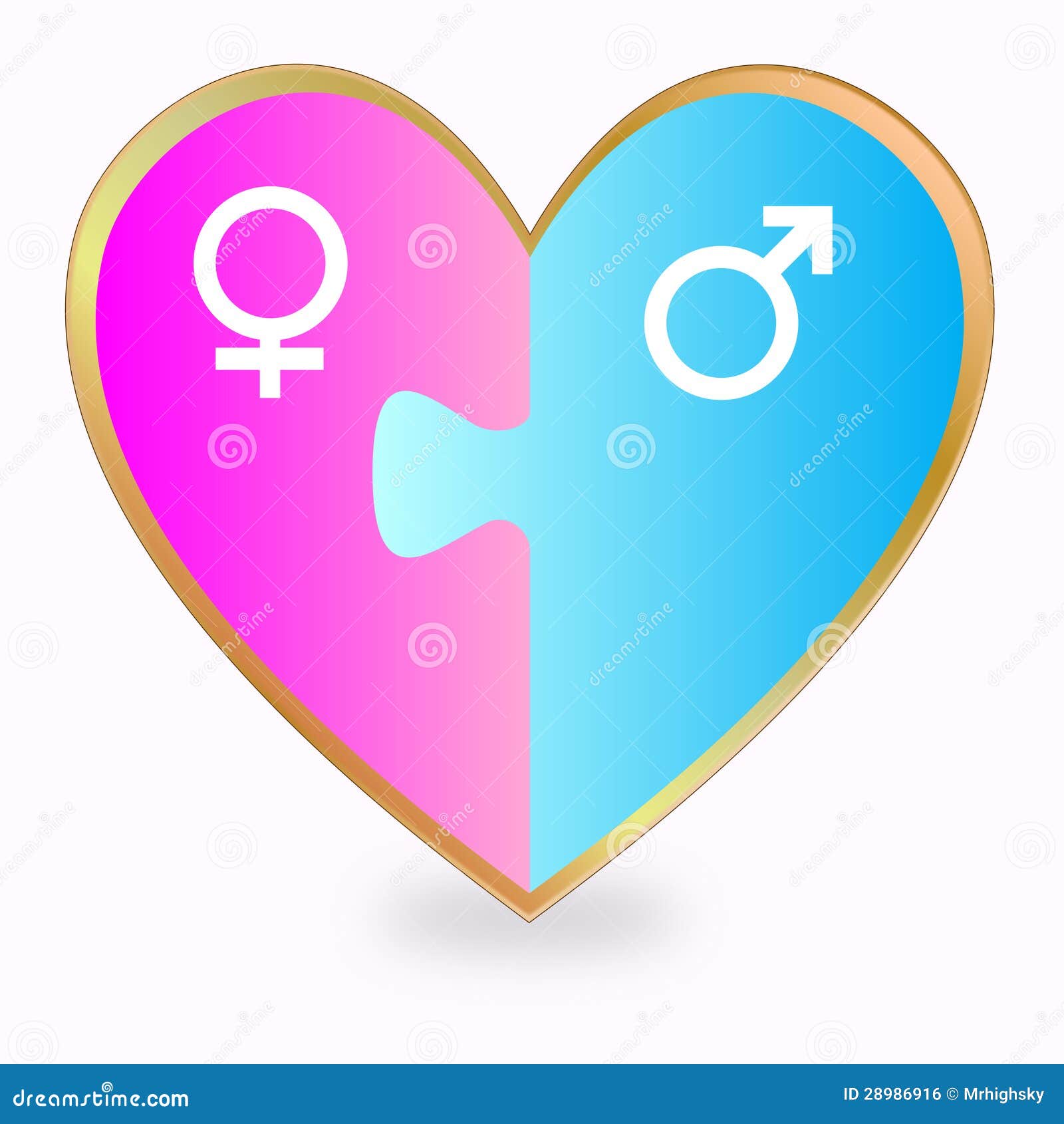 Gender heart puzzle stock vector. Illustration of puzzle - 28986916