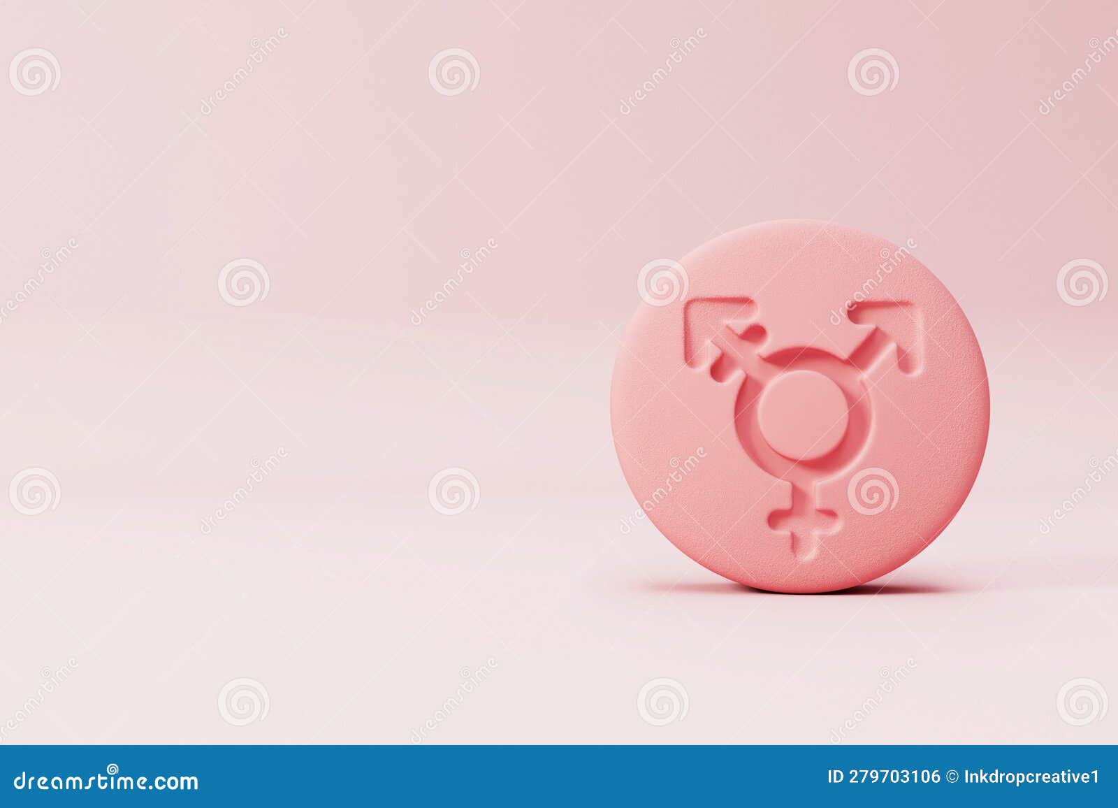 Gender Hormone Pill with a Transgender Symbol. 3D Rendering Stock ...