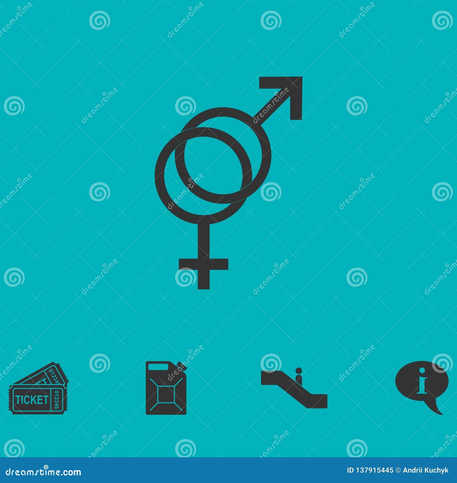 Gender icon flat stock vector. Illustration of drawing - 137915445